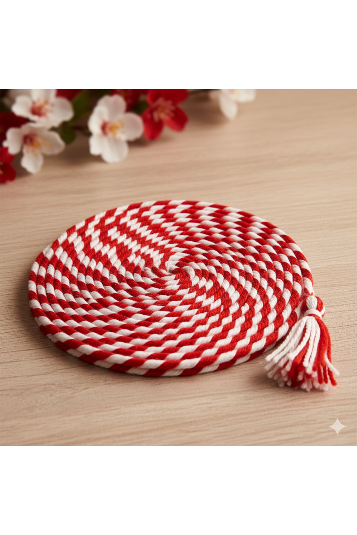 DENİZ ERKUL JEWELRY Beyaz Kırmızı İki Renkli Marteniçka- Paket İpi 5 Mt ...