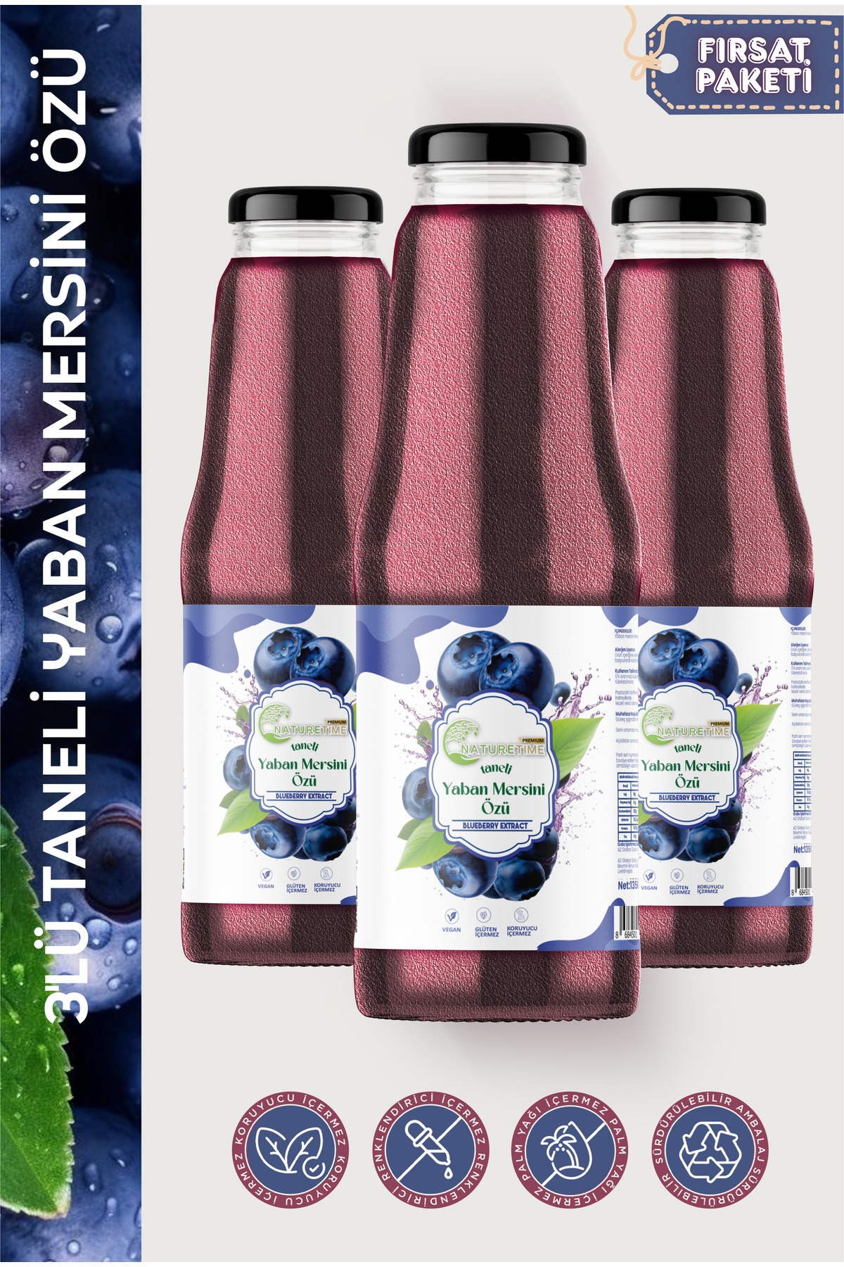 Naturetime Premium Taneli Yaban Mersini Özü %100 Doğal Organik Katkısız ...