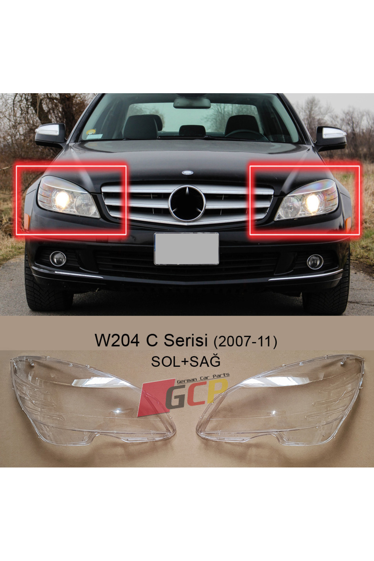 GCP German Car Parts Mercedes W204 Far Camı TAKIM C180 C200 C220 ...