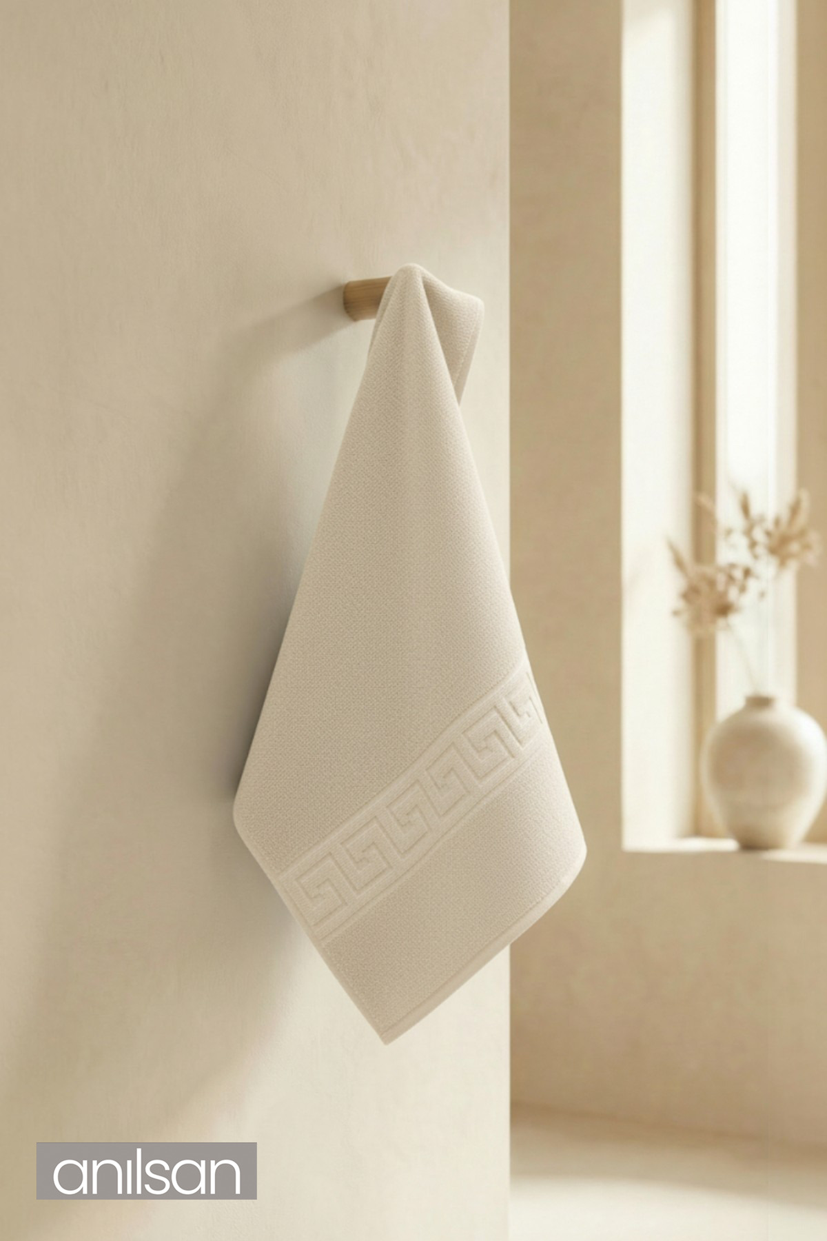 Anılsan Πετσέτα χεριών Cream Greek - 50x90 εκ., 225 γρ., 100% βαμβάκι ...