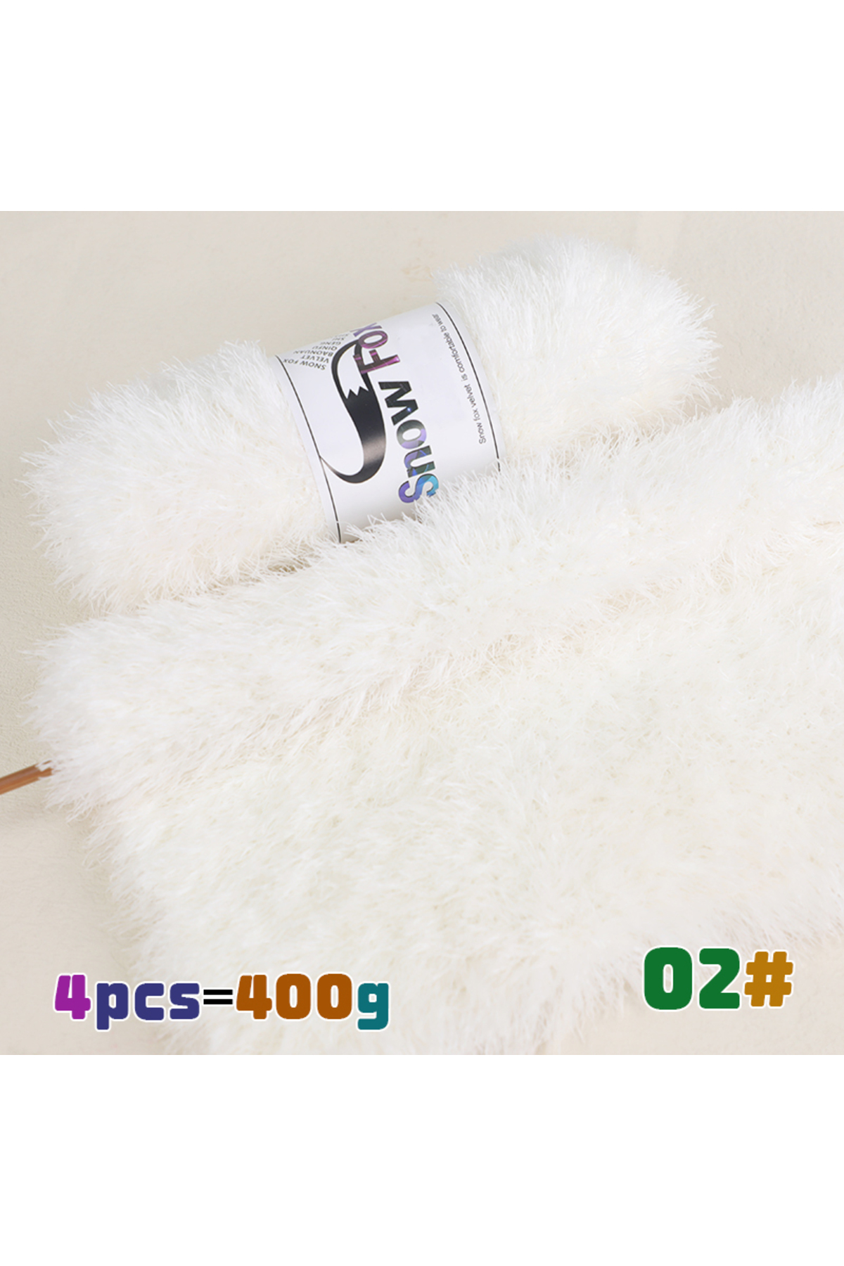 Choice 02 Milk White 400g Faux Fur Yarn, Feather Yarn, Eyelash Yarn ...