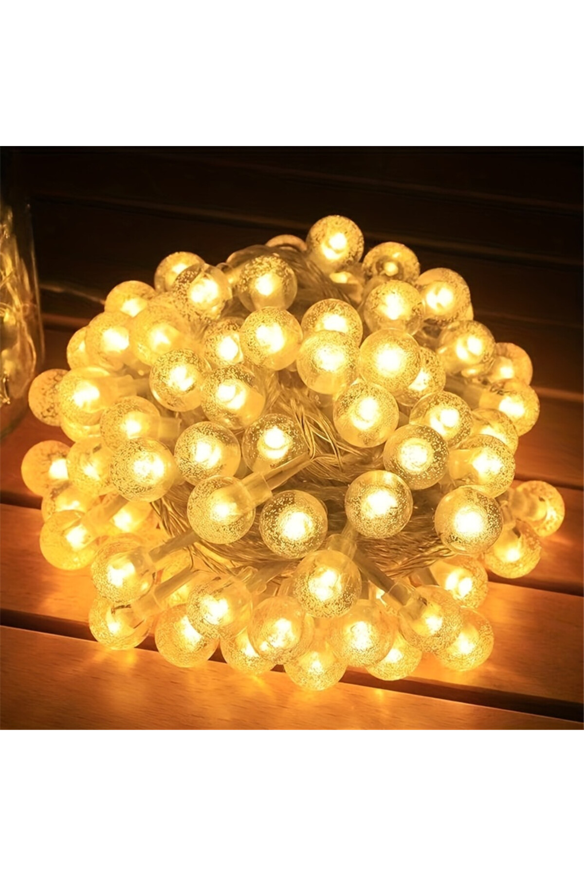 Choice 6M 40LEDs Warm LED Bubble Ball String Lights Golden Glow Battery ...