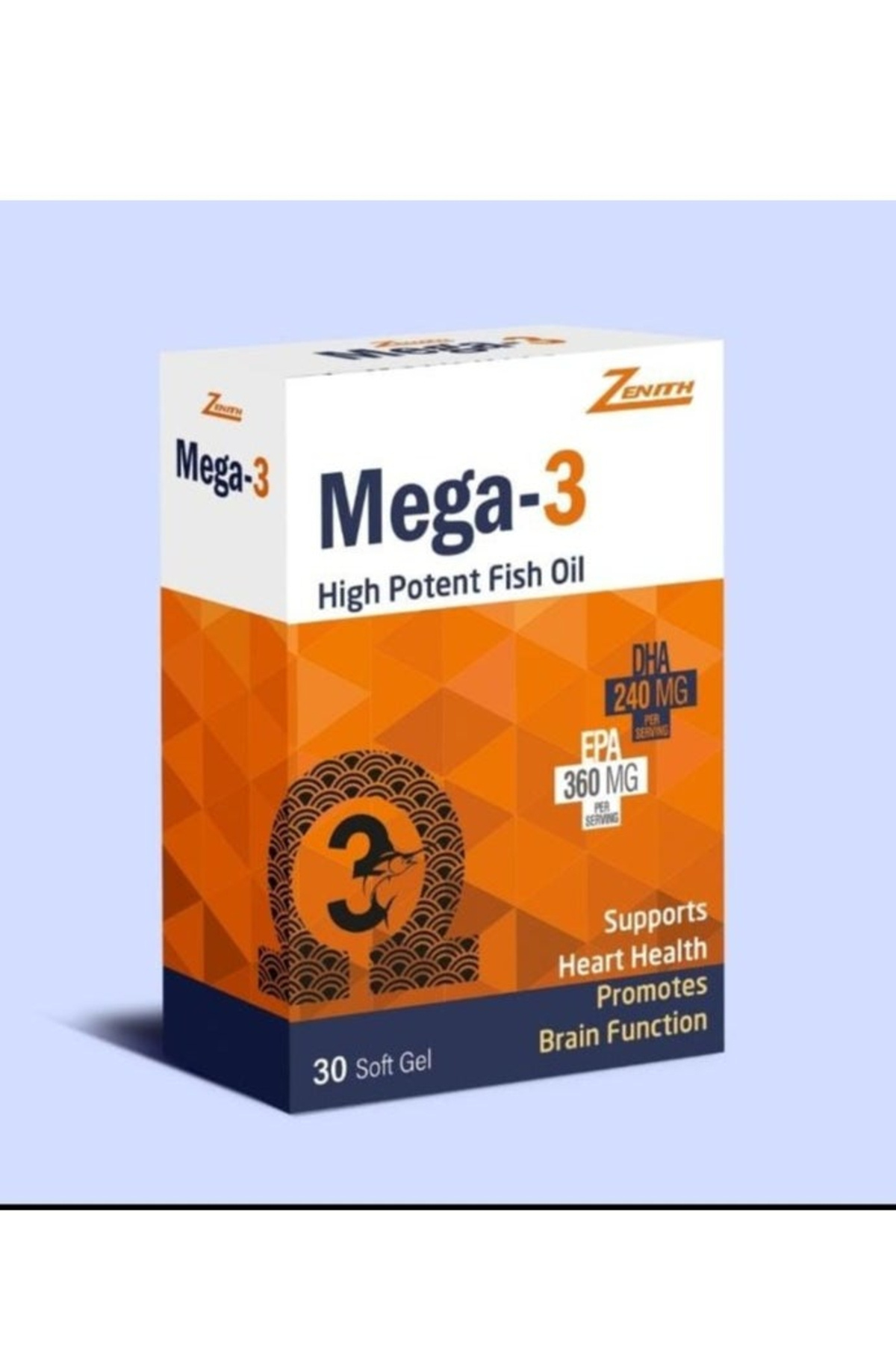 Zenith Mega-3 High Fish Oil Softgels for Heart and Brain Support, 30S ...