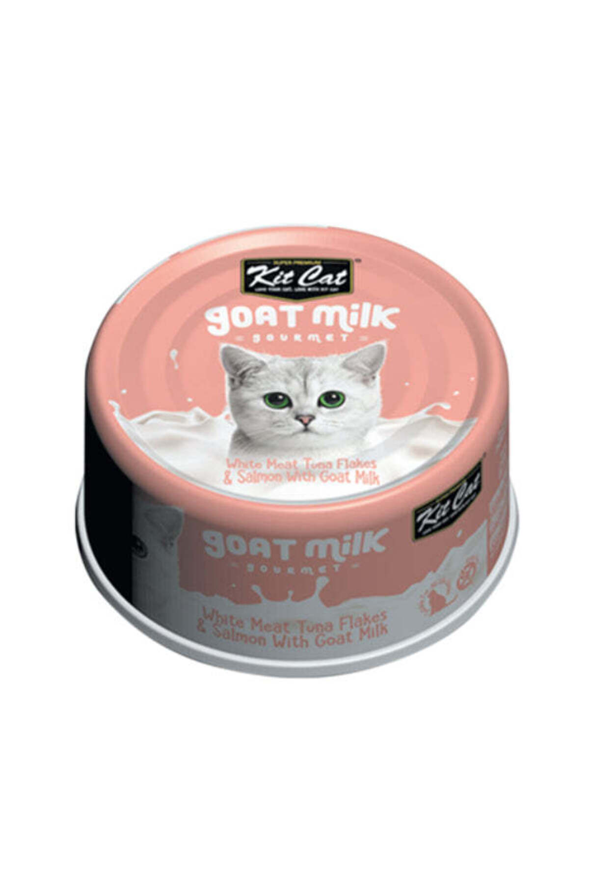 Kit Cat Wet Cat Food with White Tuna Flakes and Salmon in Goat Milk ...