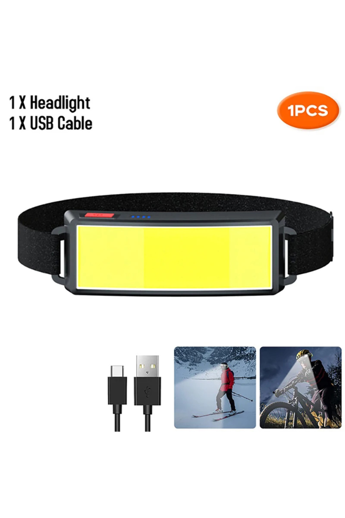 Choice package A Powerful COB LED Headlamp Type-c Rechargeable Head ...