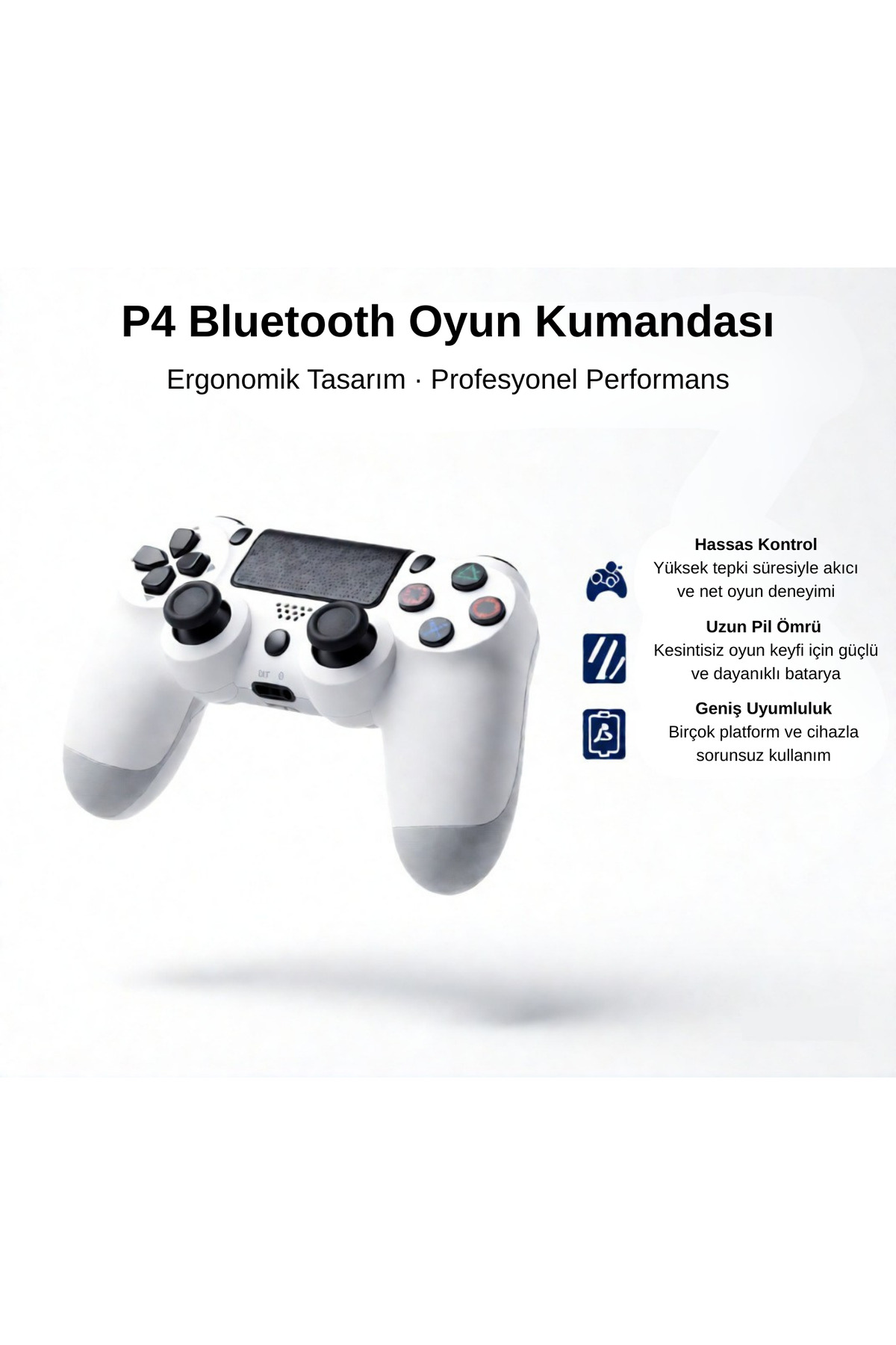 Buldug P4 Bluetooth Oyun Kumandası Ergonomik Tasarım Kablosuz Gamepad ...