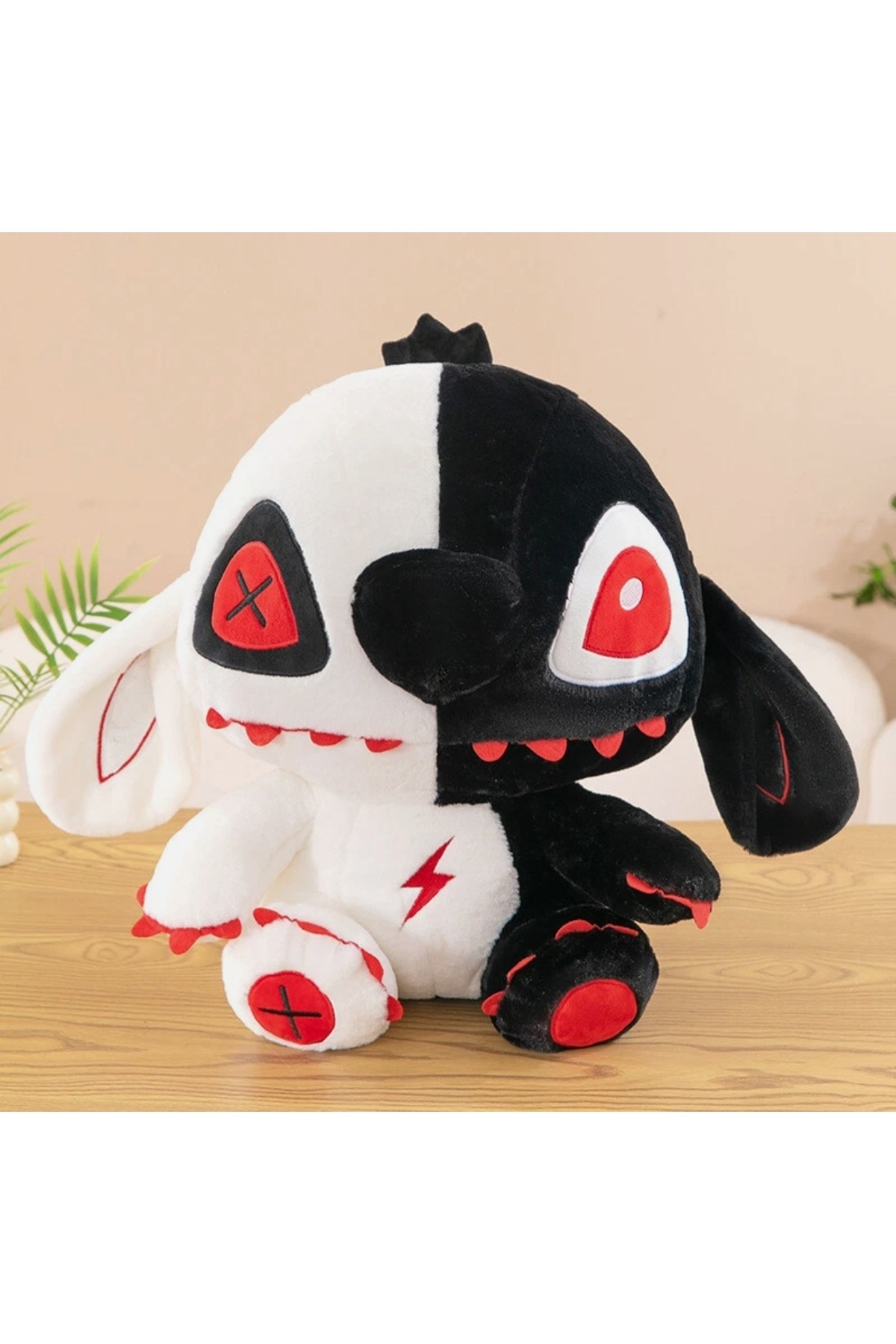 NB market Gost Stitch Plush Toy Red Eyes Black and White Stich Plush ...