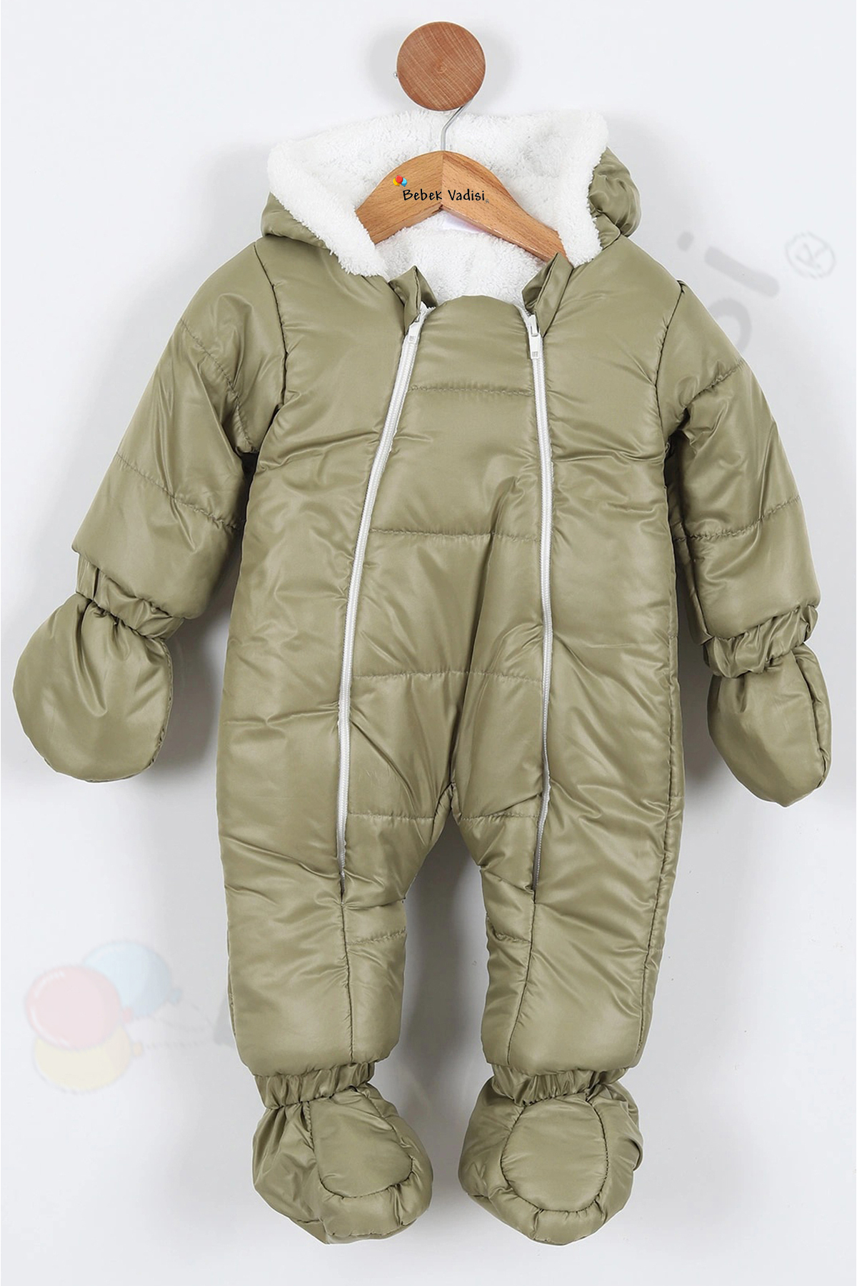 Bebek Vadisi YENİ Eldivenli Kapüşonlu Patikli İçi Peluş Çocuk Kar ...