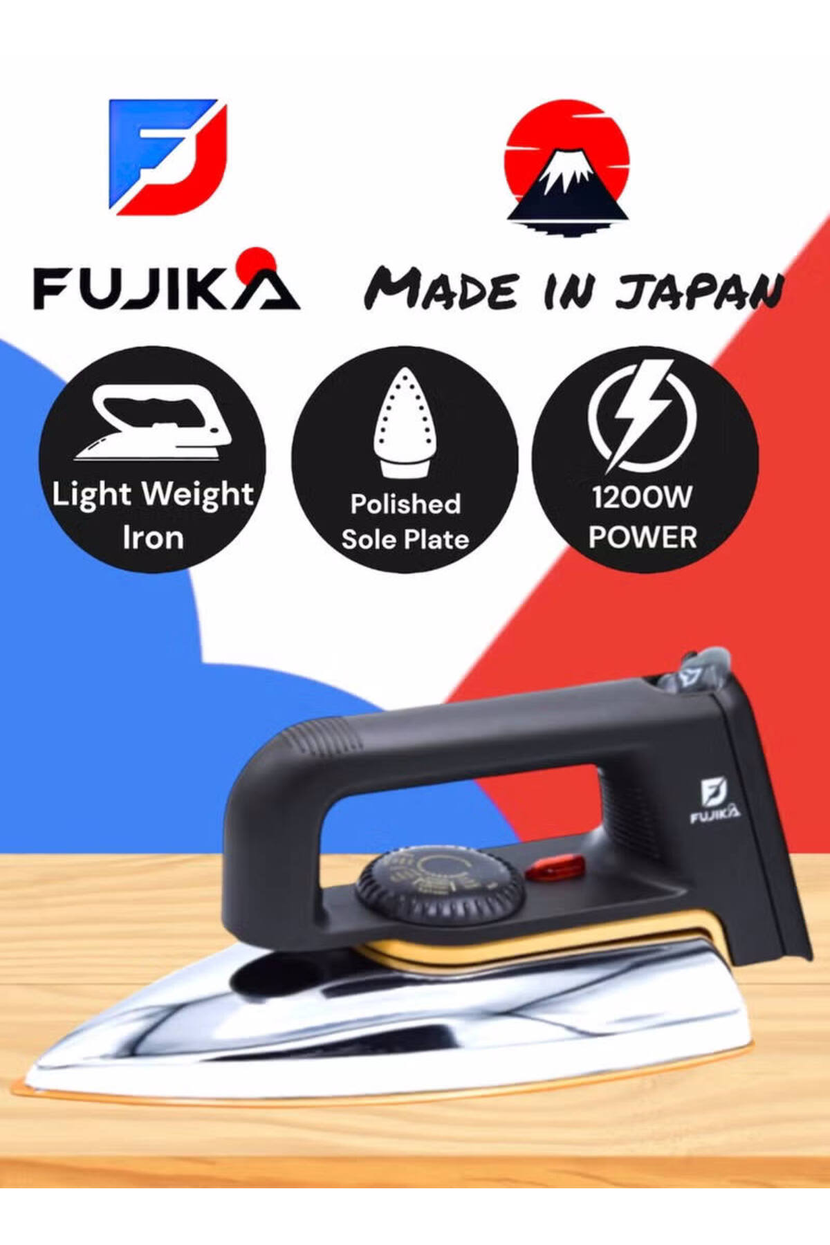 Fujika Fujika DL21SKSY Dry Iron | 1200W, Ceramic Soleplate, Temperature ...