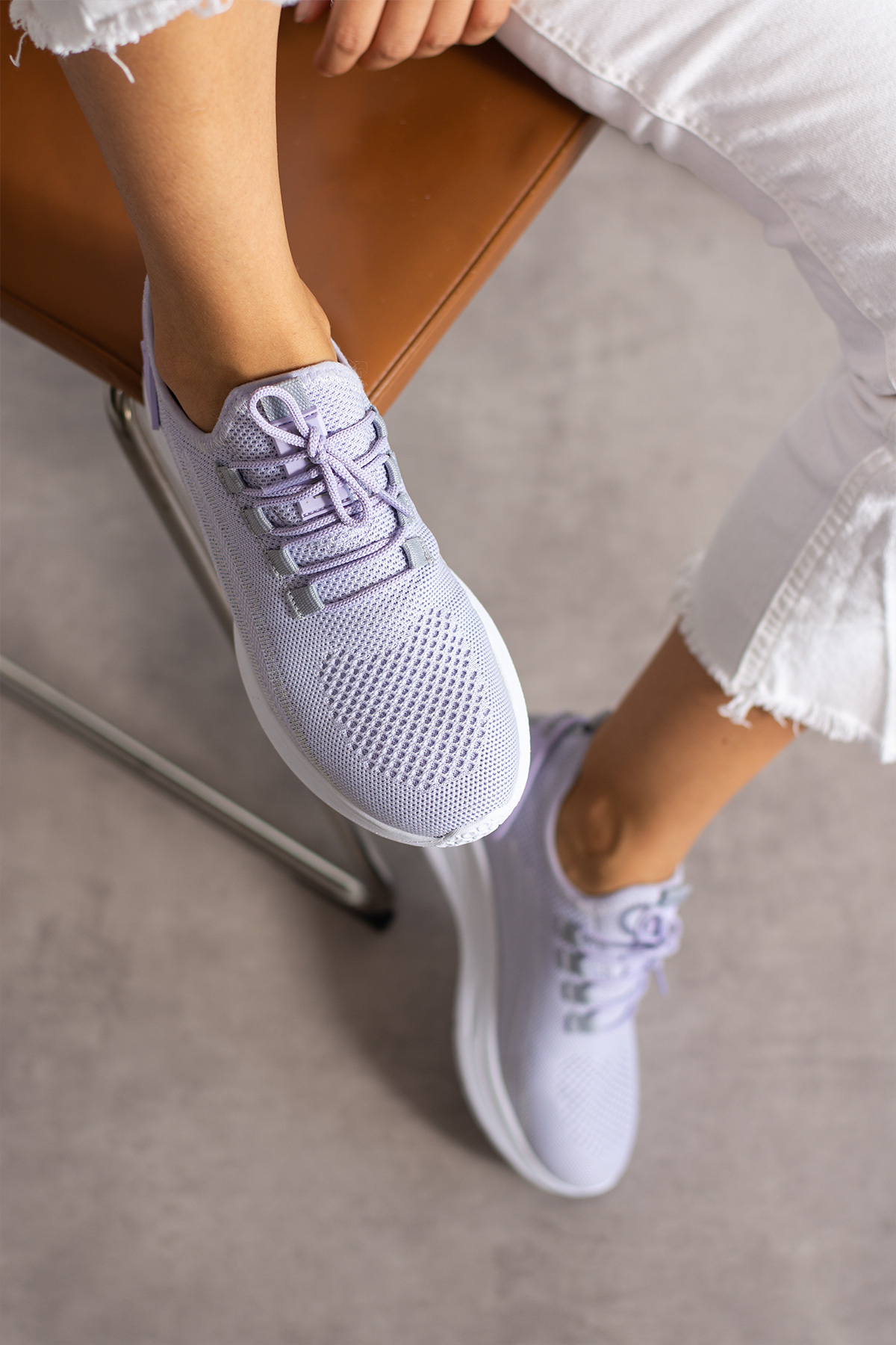 Lugshoes Lila Buz Unisex Yıkanabilir Rahat Hava Alabilen Kokusuz Triko ...