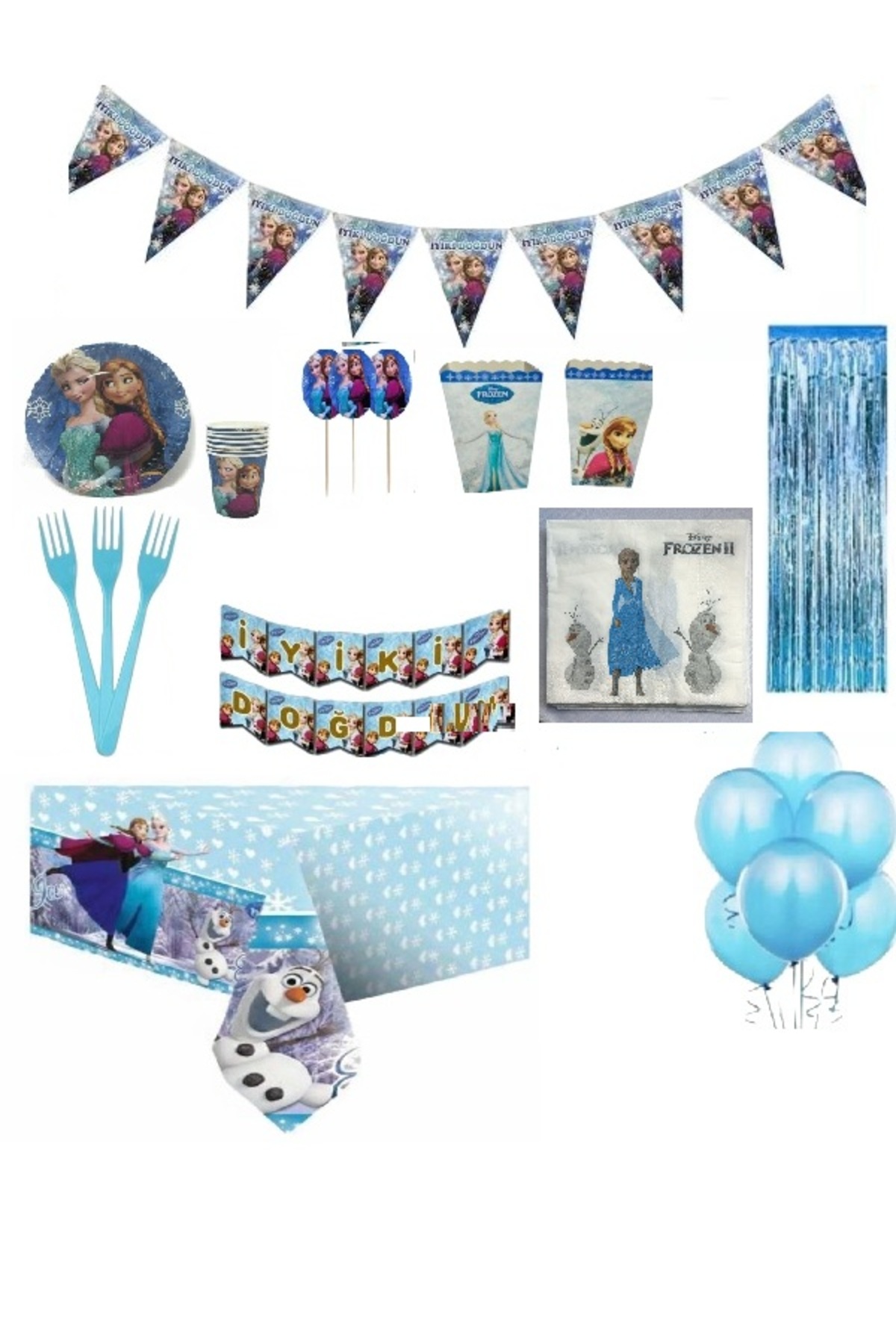 CAVAŞ sun hat FROZEN 24 KİŞİLİK Doğum Günü Parti Elsa Karlar Ülkesi ...