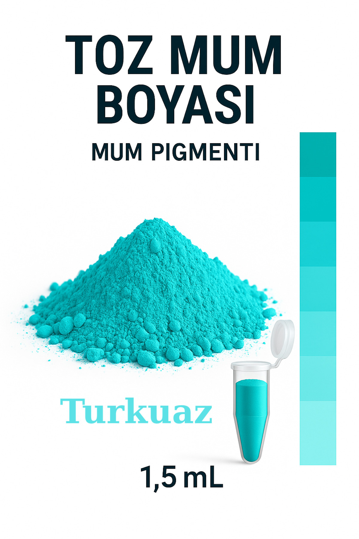 Misse Turkuaz Toz Mum Boyası ℅100 Doğal Pigment 1,5 mL (Parafin Wax ...