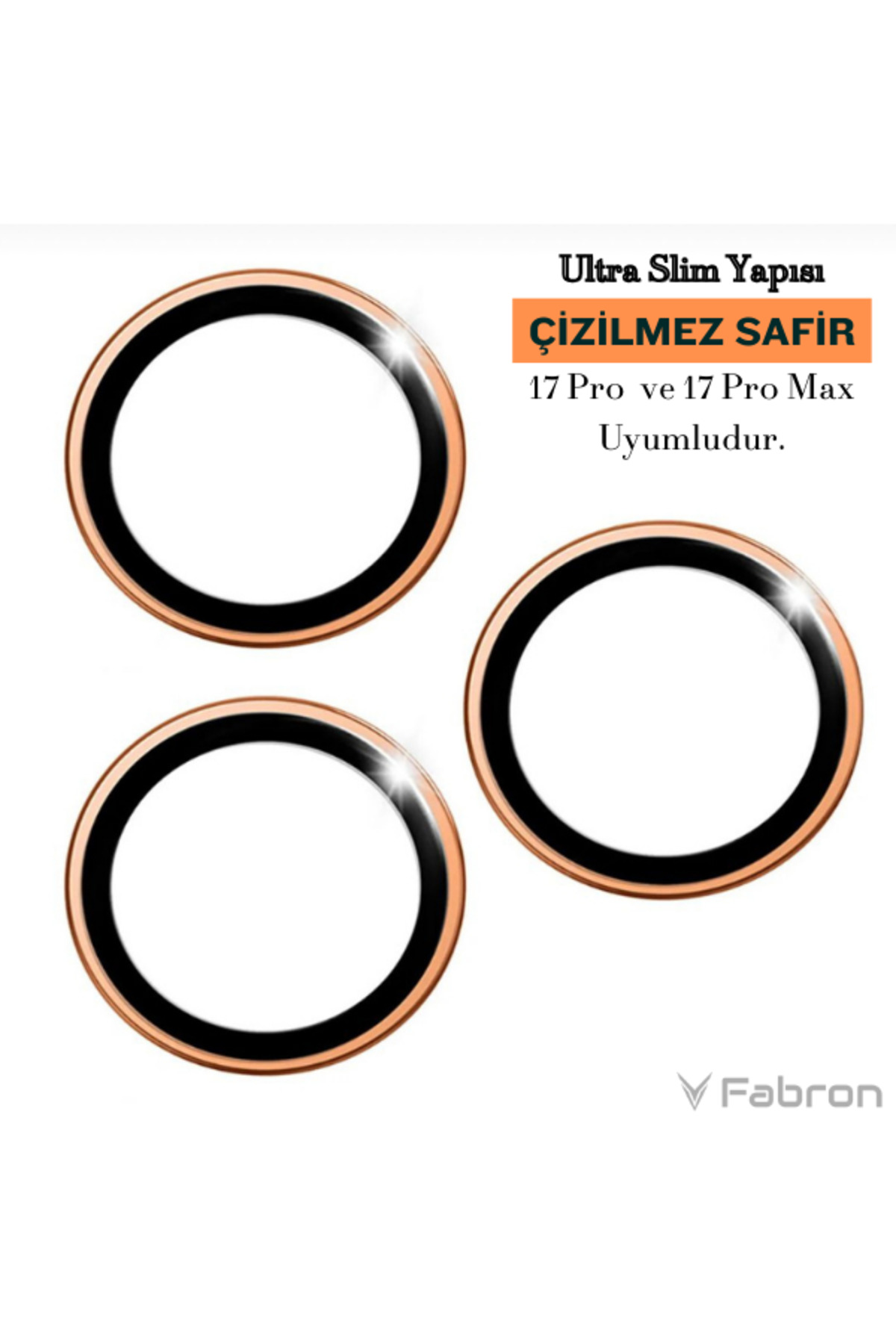 FABRON عدسة سافير أصلية لهاتف iPhone 17 Pro / iPhone 17 Pro Max واقي ...