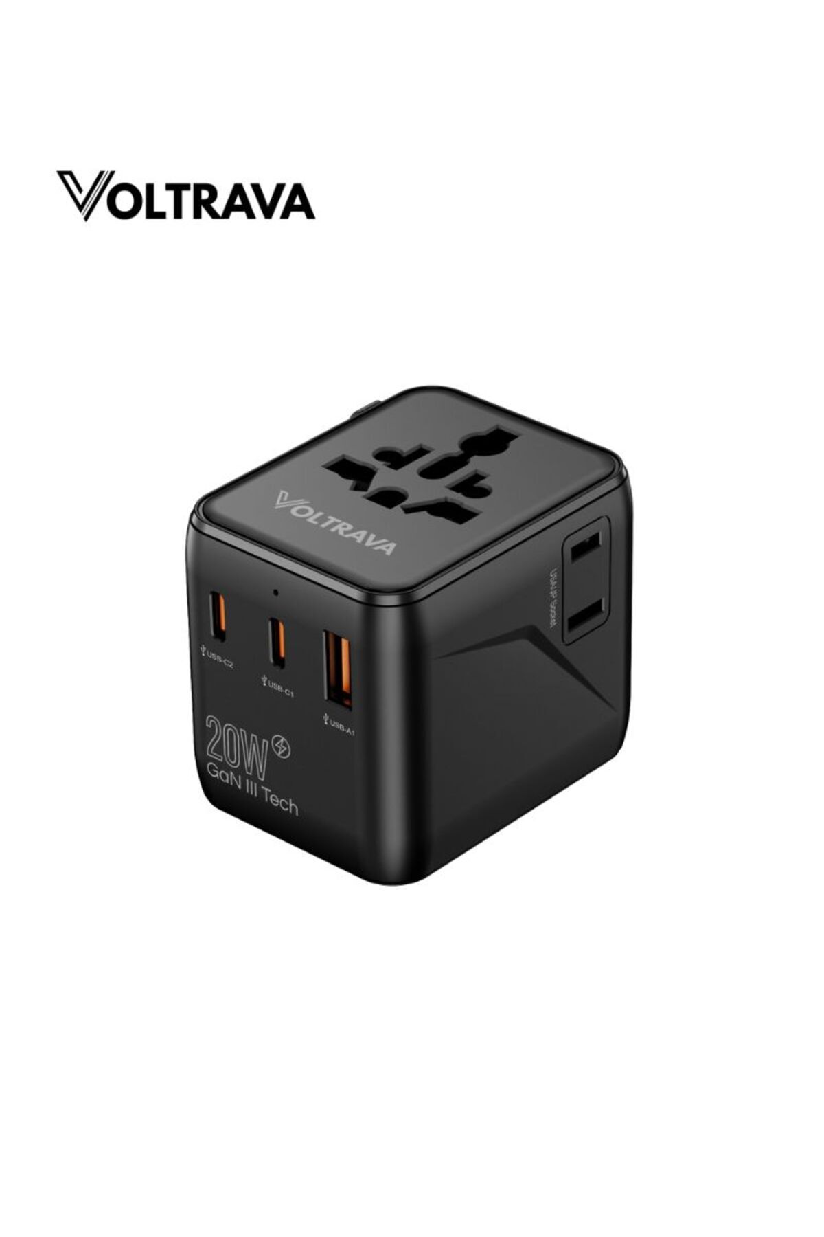 Voltrava Universal Travel Plug Adapter with 2 AC Outlets, Dual USB-C ...
