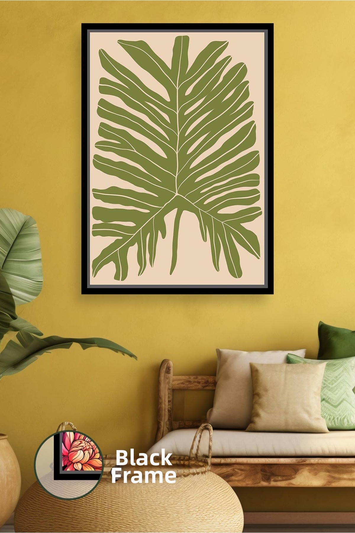 KOSS Dijital Pictură pe pânză înrămată cu decor boho în tonuri naturale ...