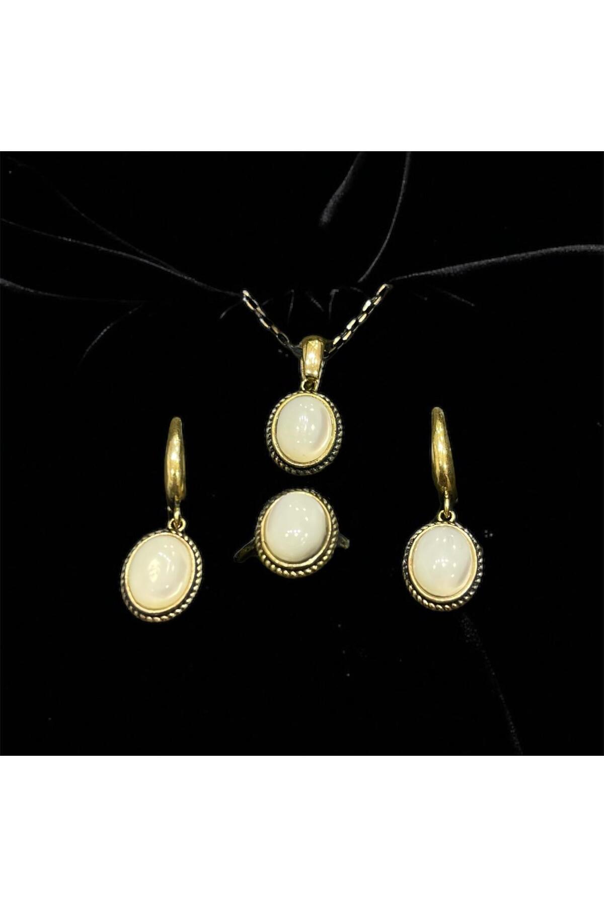 AURA STONE AuraStone İnci Doğal Taş Bronz Set - Fiyatı, Yorumları