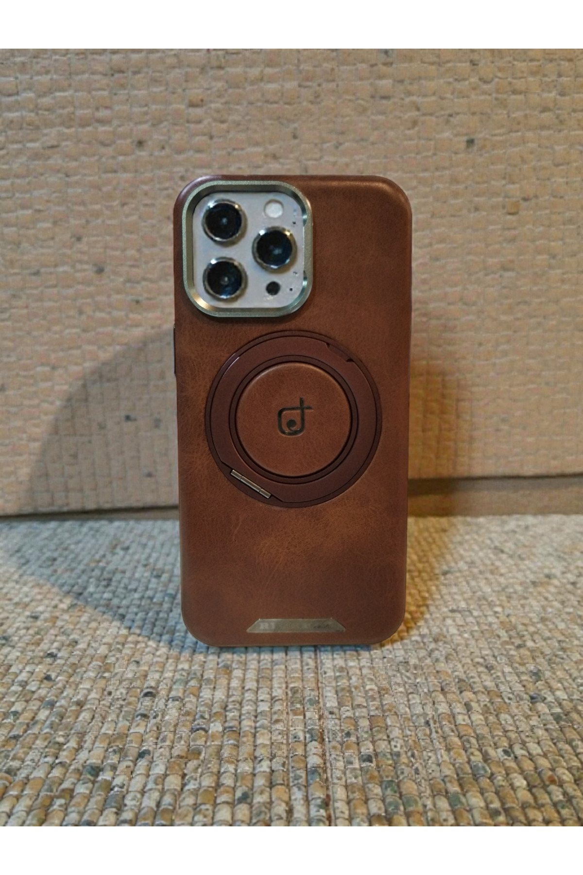 RIMBMAX Premium leather iPhone 15 Pro Max case with magnetic round ...