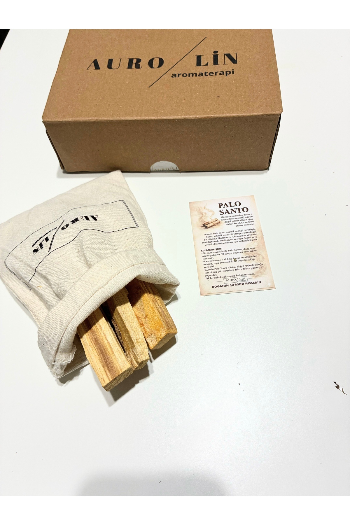 AUROLİN Palo Santo 80 gr Ağaç Tütsü Keten Kese ile - Fiyatı, Yorumları