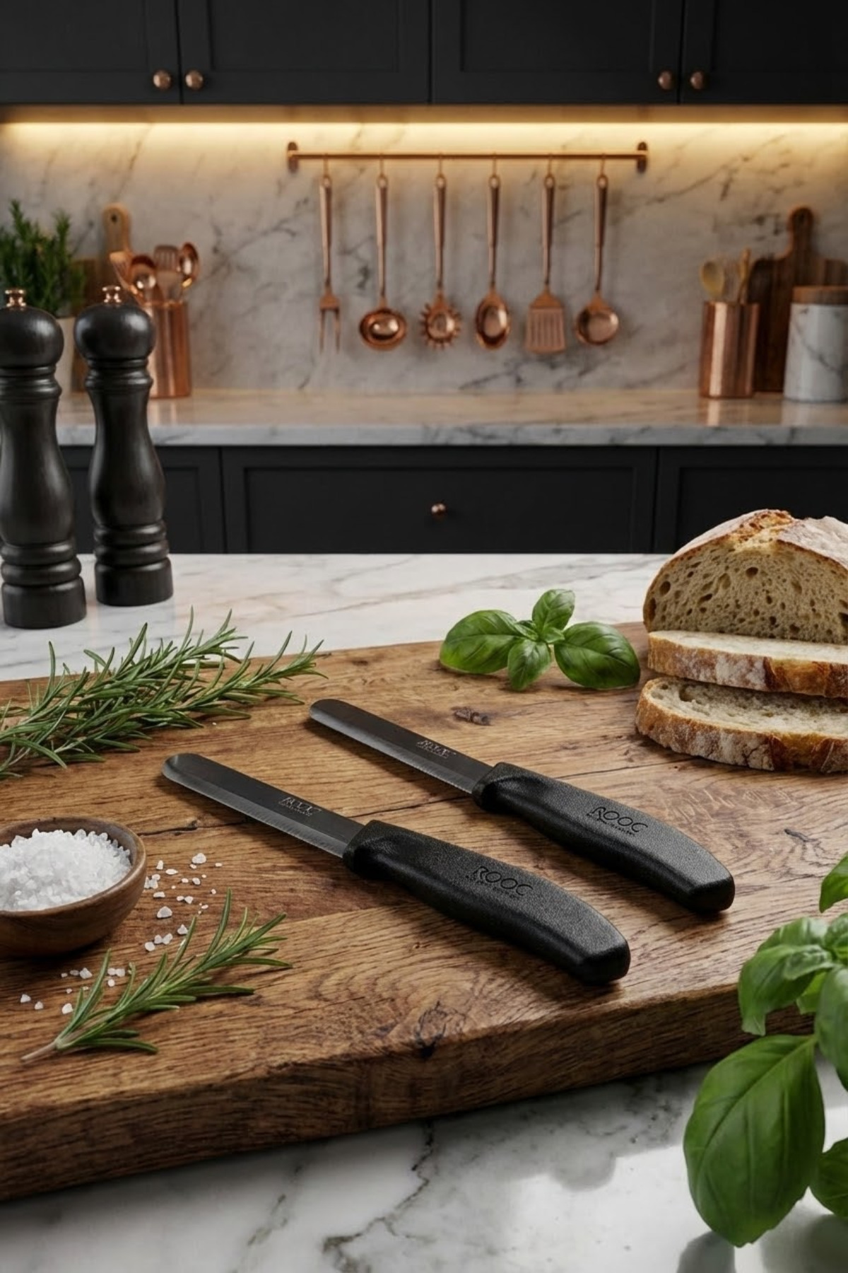 Rooc 2'li Ultra Keskin Tırtıklı Gri Bıçak Seti, 22 Cm %100 Garantili ...