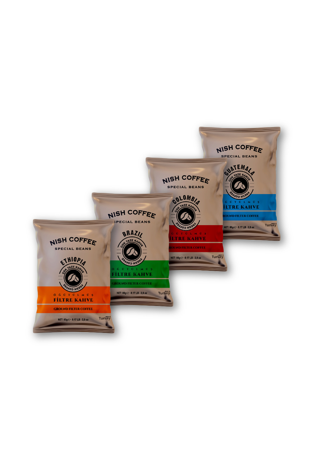 Nish Coffee Nish Filtre Kahve Brazil Kolombiya Guatemala Etiyopya 80 gr ...
