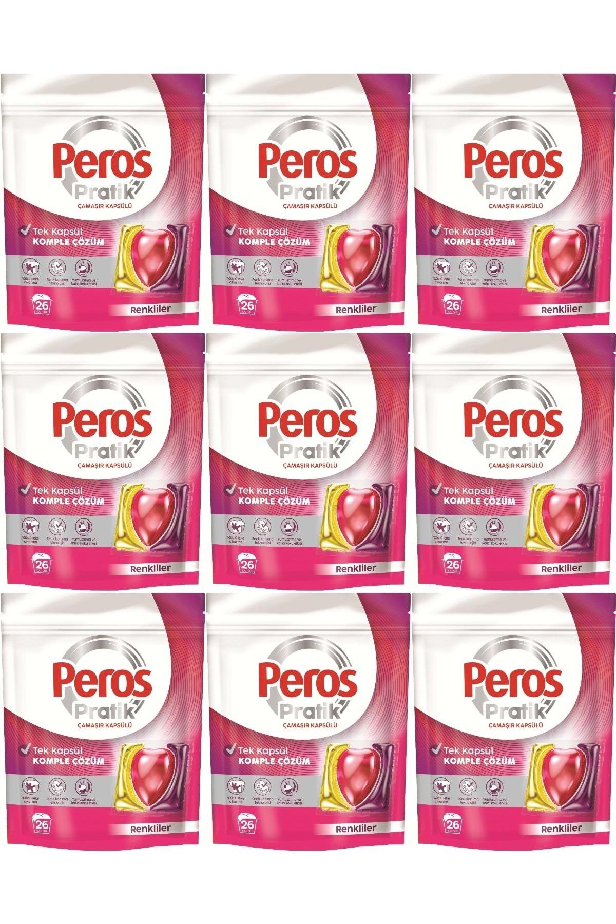 Peros Pratik Matik Çamaşır Deterjanı Kapsülü - Tableti 234 Adet ...