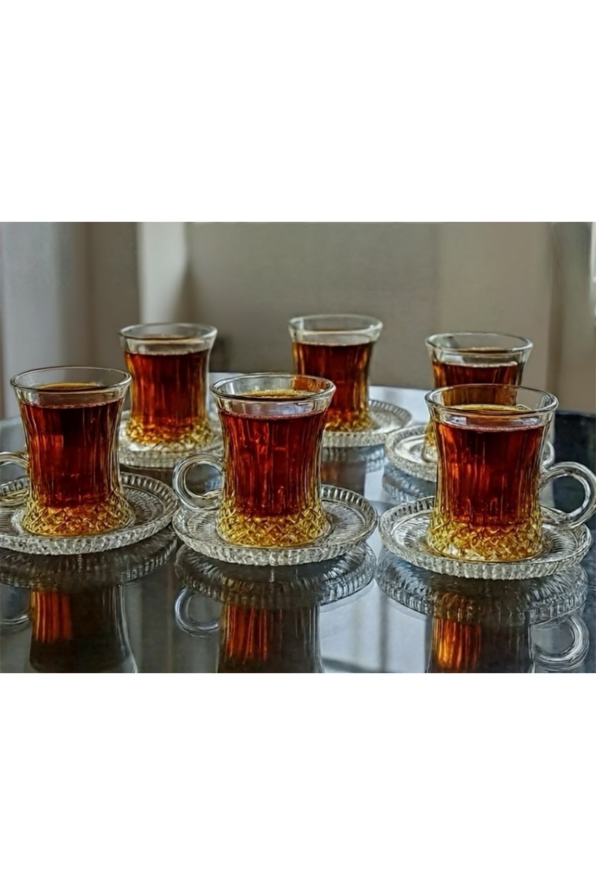 ZÜRİH COLLECTİON 6 PARÇA KRİSTAL KULPLU ÇAY BARDAĞI VE KRİSTAL ÇAY ...