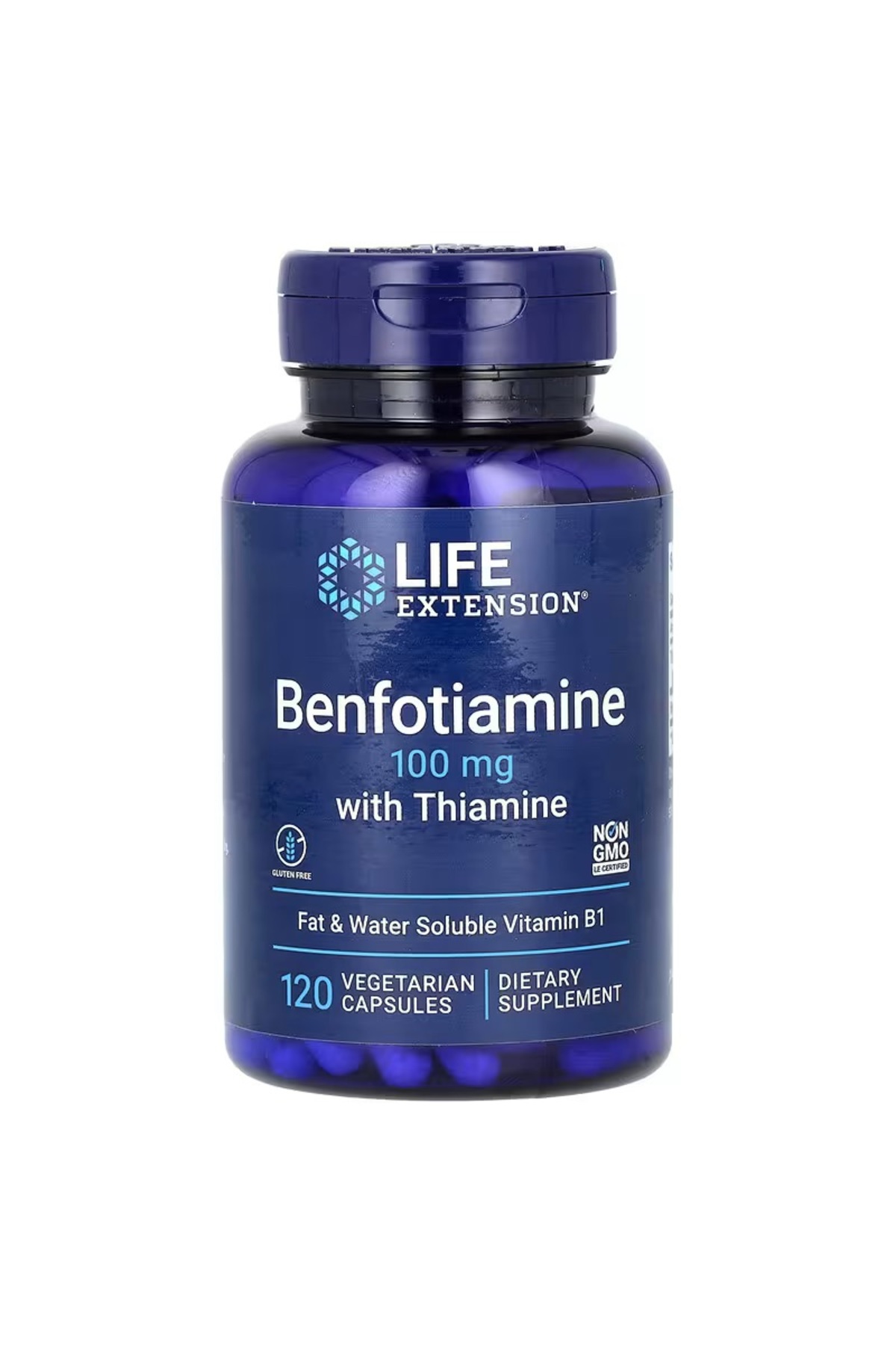 Life Extension Benfotiamine with Thiamine, 100 mg, 120 Vegetarian ...