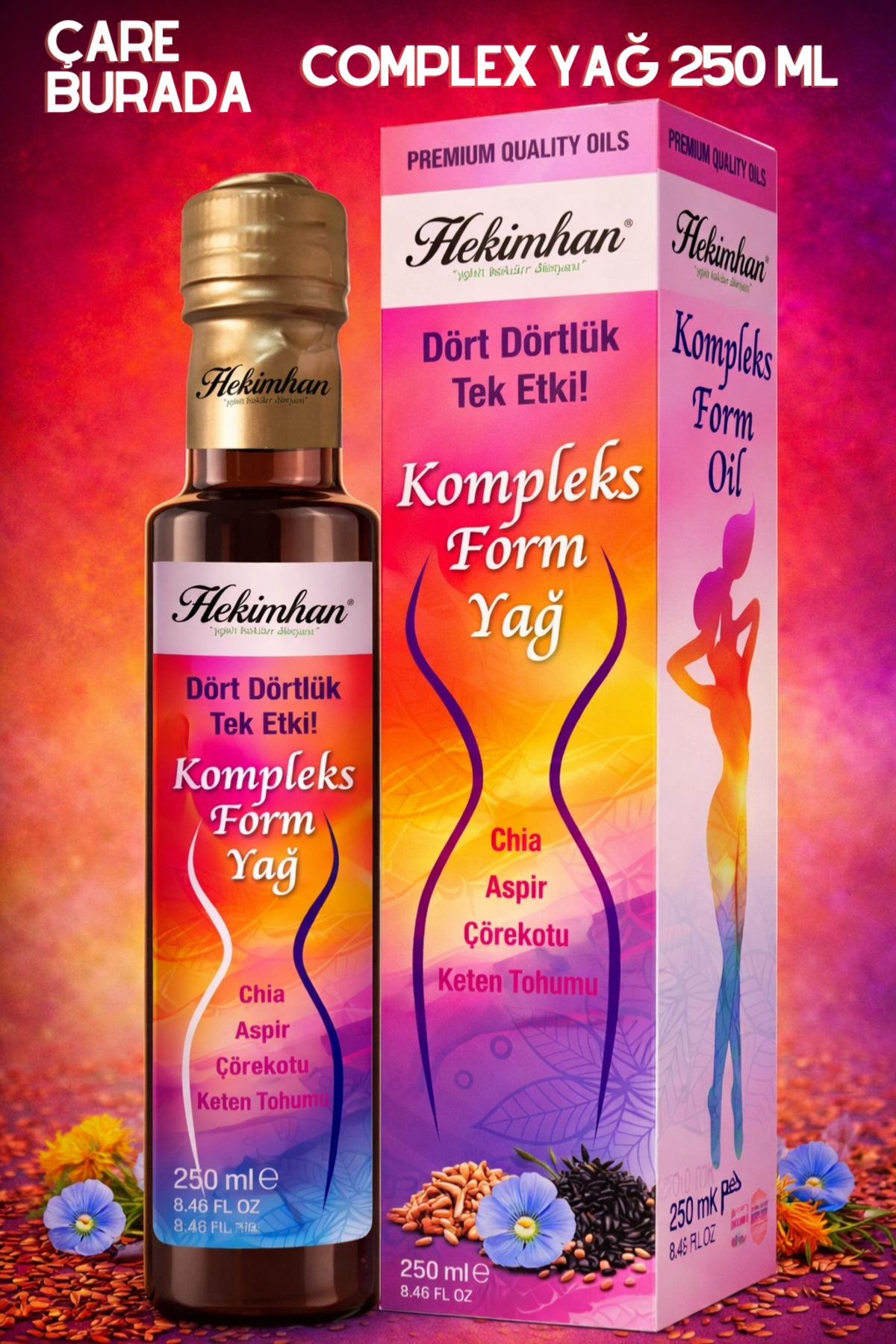 Çare Burada Hekimhan - Complex Form Yağ 250 Ml (Chia & Aspir & Çörekotu ...