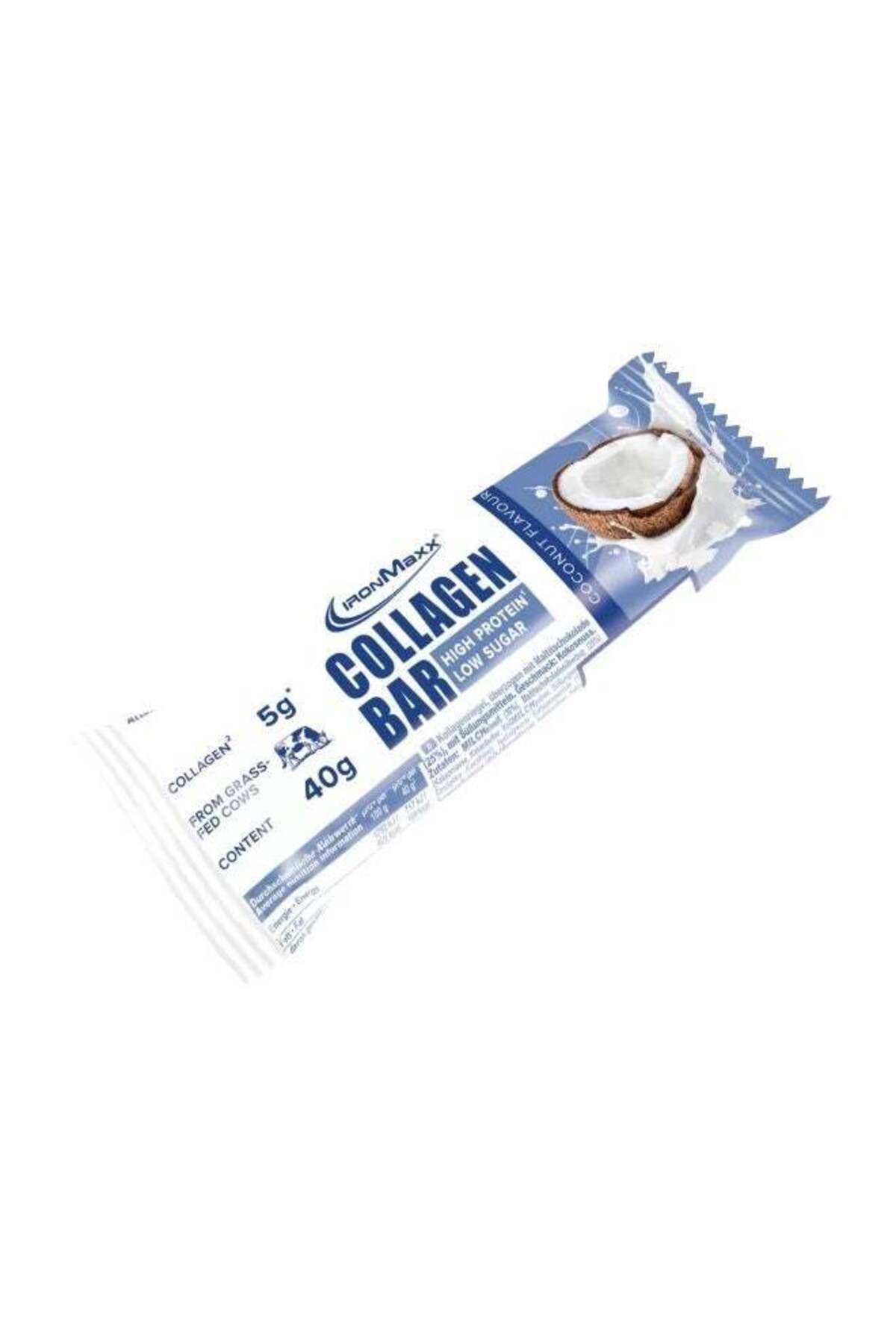 Ironmaxx Collagen Bar 12x40g | Coconut Flavour, Grass-Fed Collagen, Low ...