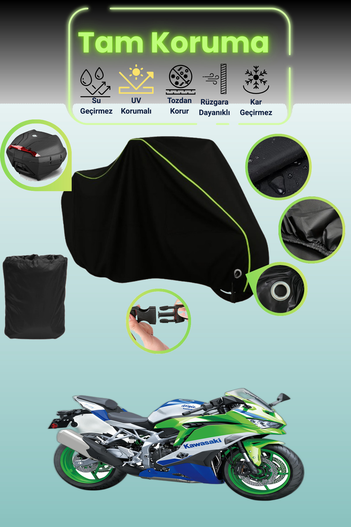 Dokaca Neo Black Neon Corded Fabric Lock and Tail Bag Compatible ...