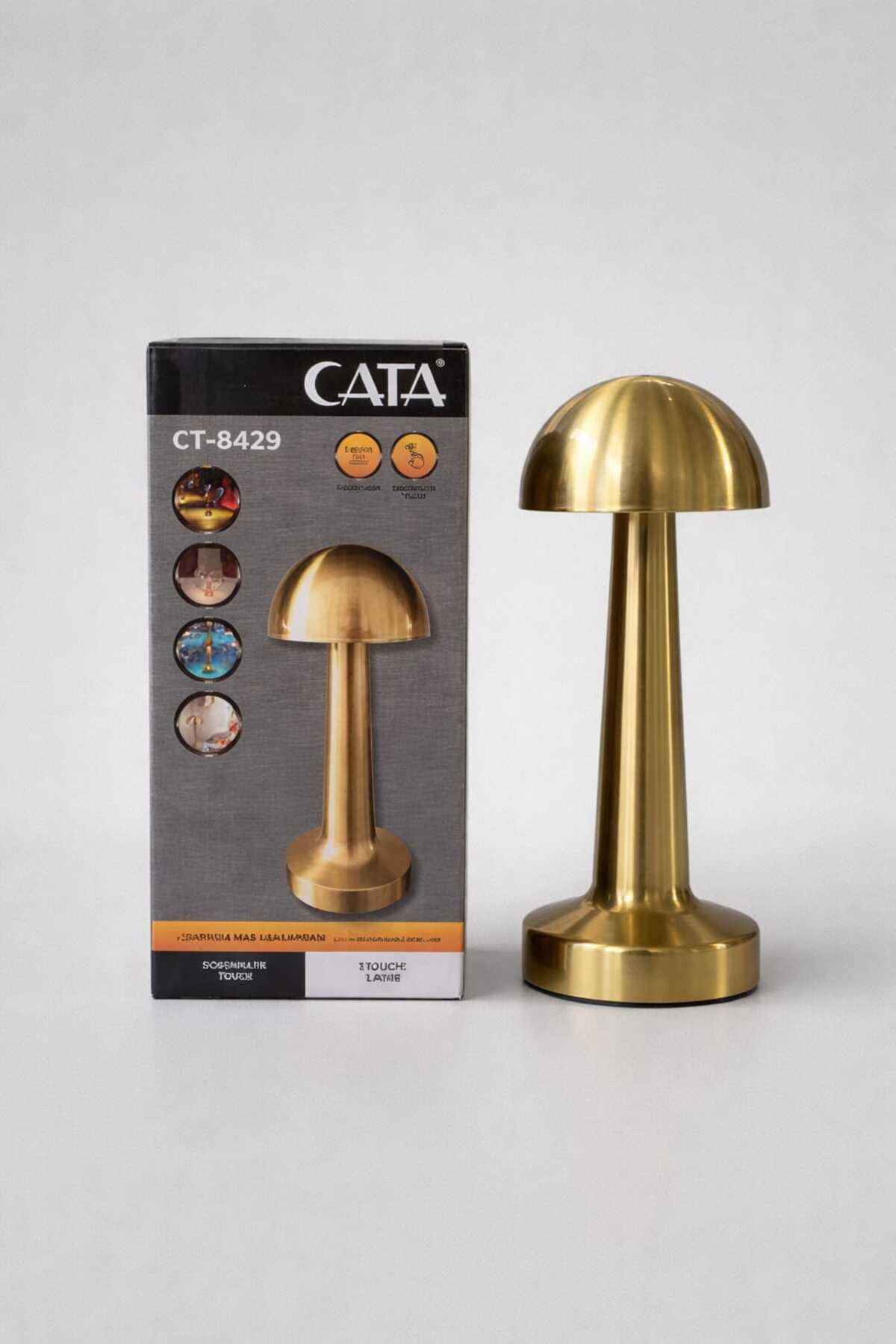 PERİ CATA CT-8429 ŞARJLI DOKUNMATİK LED MASA LAMBASI / PİRİNÇ GOLD ...