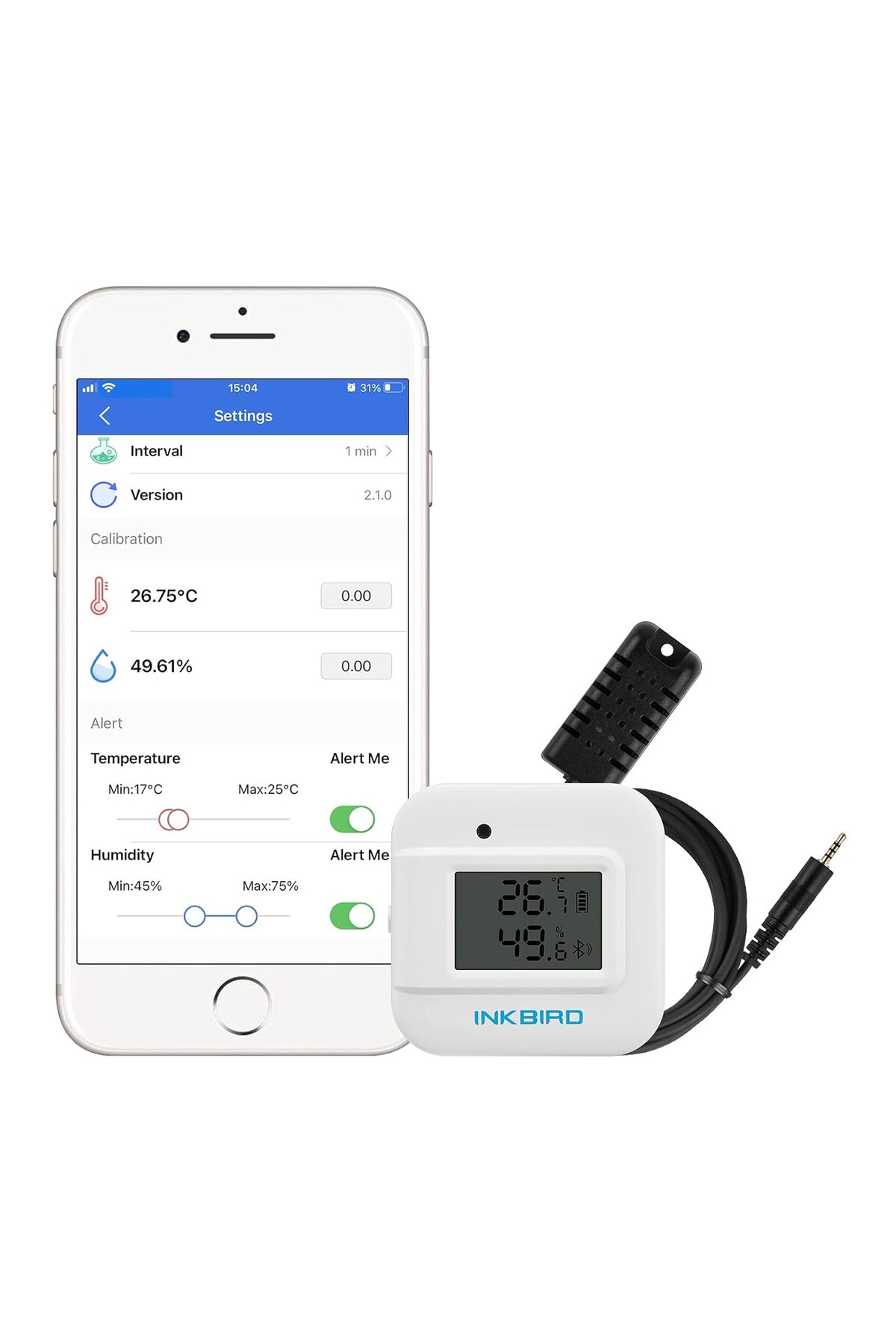 Generics Inkbird Bluetooth Temperature and Humidity Smart Sensor IBS ...