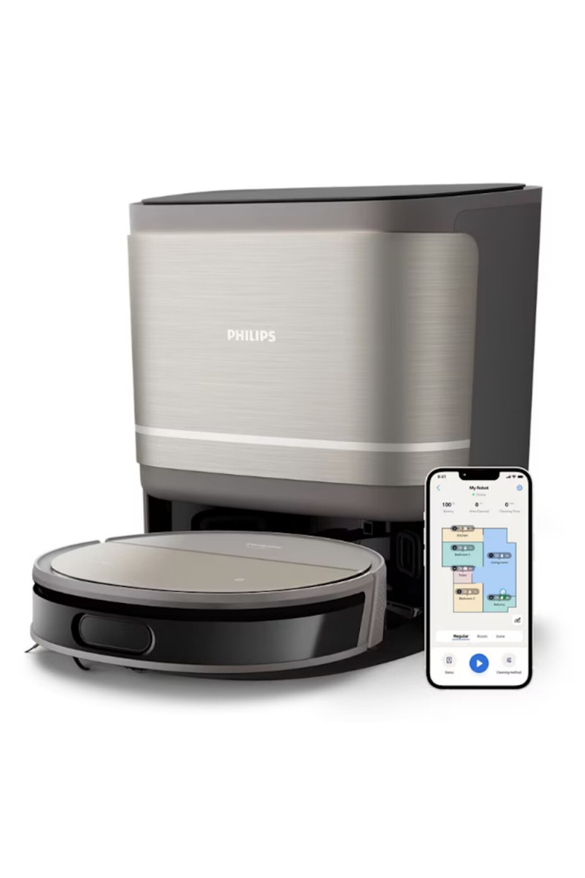 Philips Robot vacuum cleaner Series 9000 XU9100/10, 6500mAh, 8000Pa ...