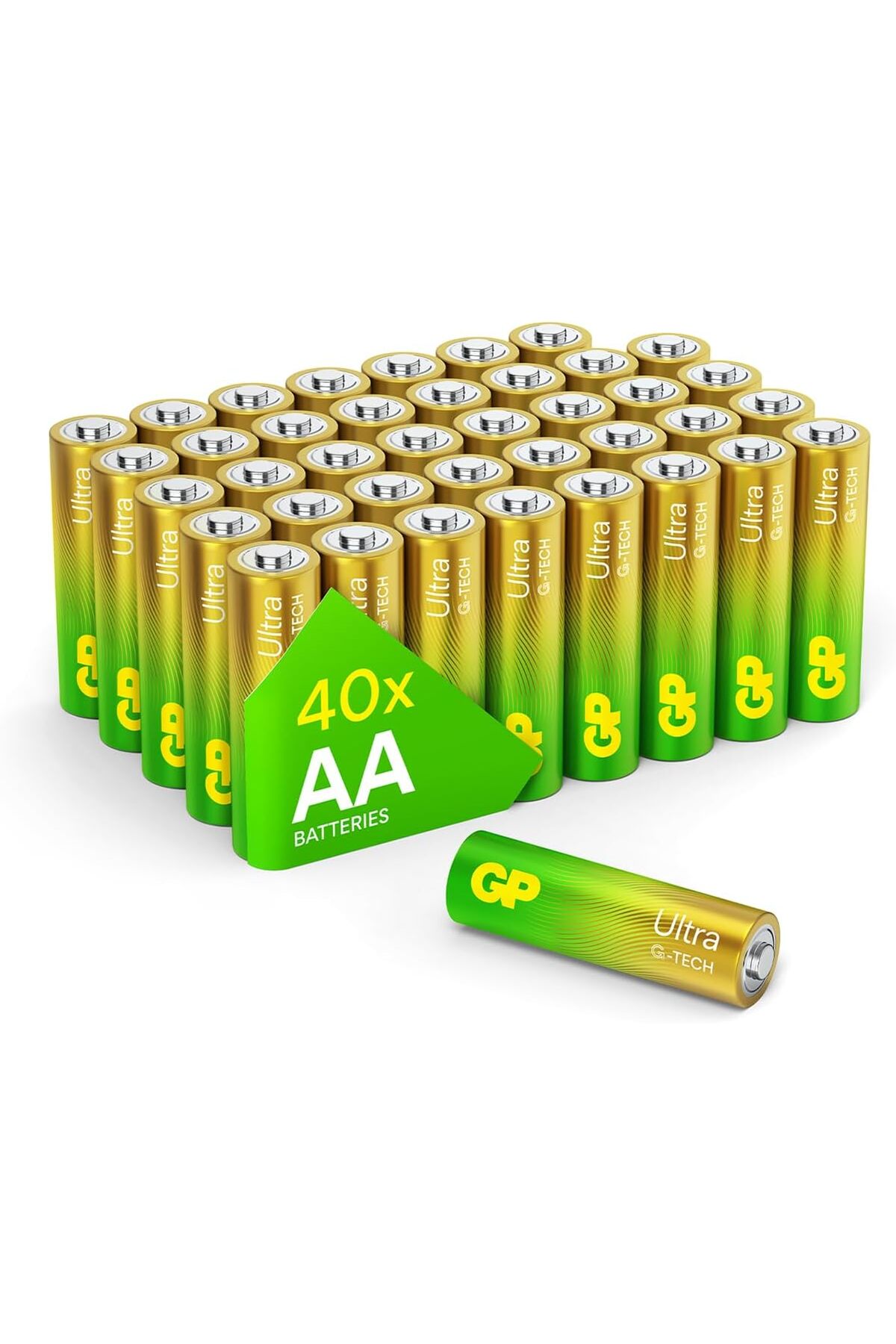 GP Batteries AA batteries AA pack of 40 Ultra Alkaline disposable ...