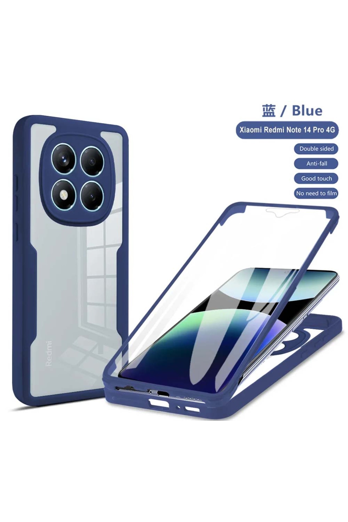Choice Redmi Note 14 Pro 5G (Global) Blue 360 Full Cover Case For Redmi ...