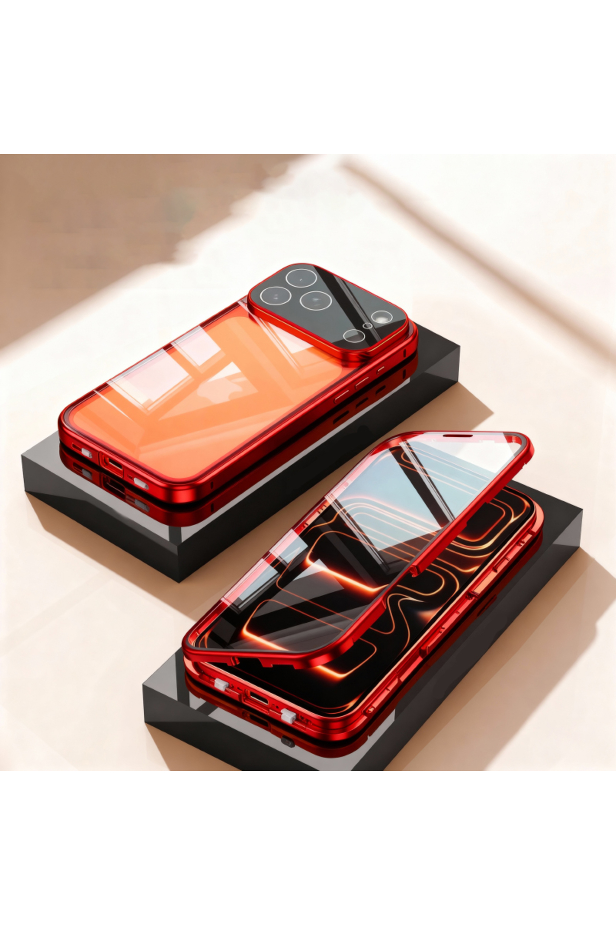 Choice iPhone17 Pro Max Red 360 ° Full Protection Metal Magnetic Double ...