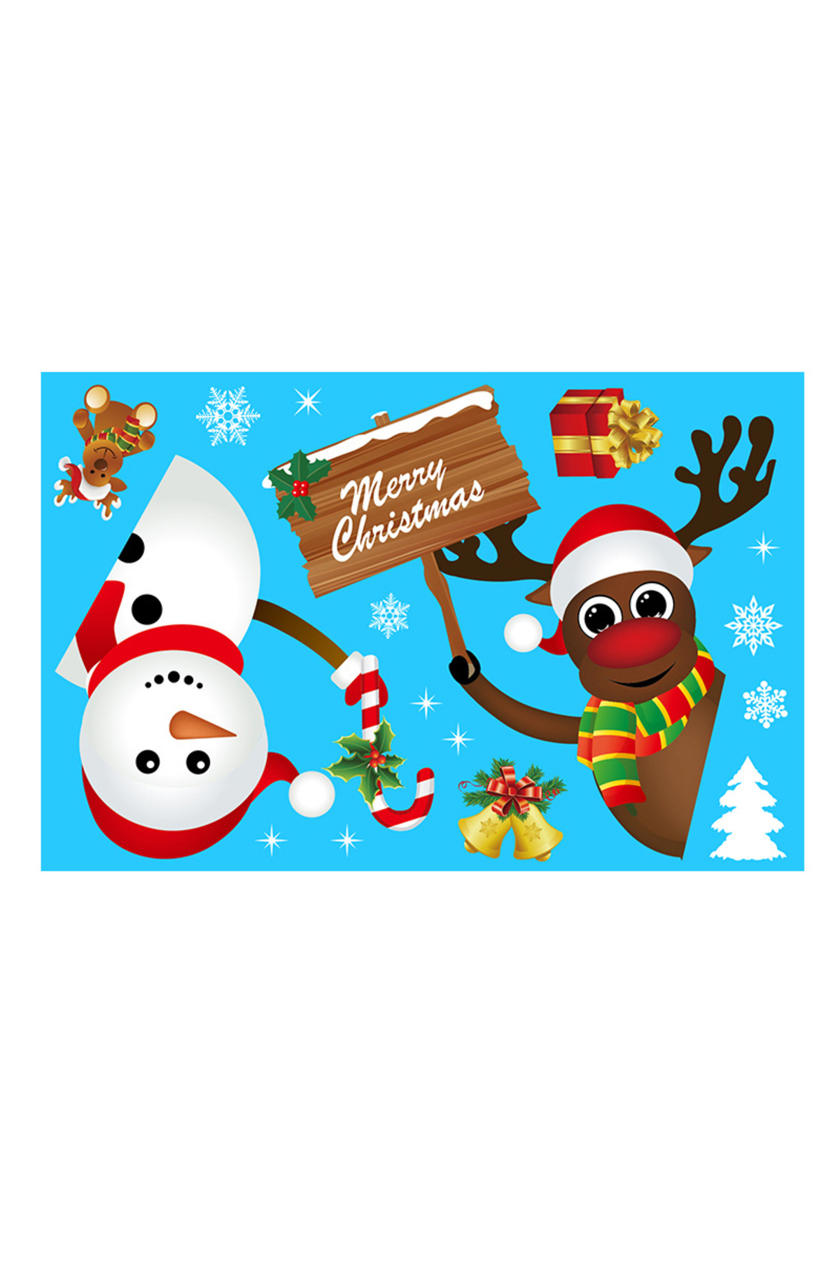 Choice A2 2026 Removable Christmas PVC Static Sticker Santa Elk Window ...
