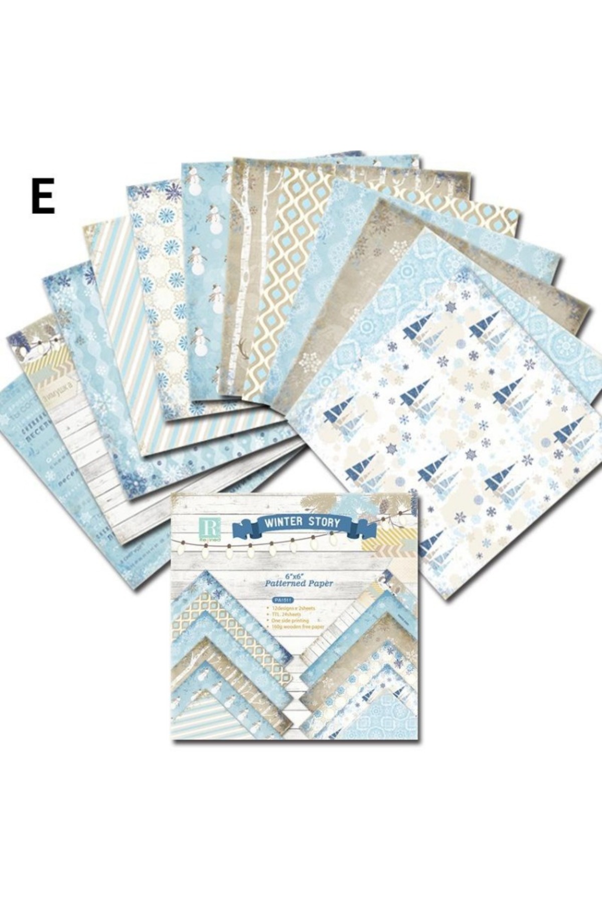 Choice E 24 Sheets Winter Story Pinetree Christmas Craft Paper Pads ...