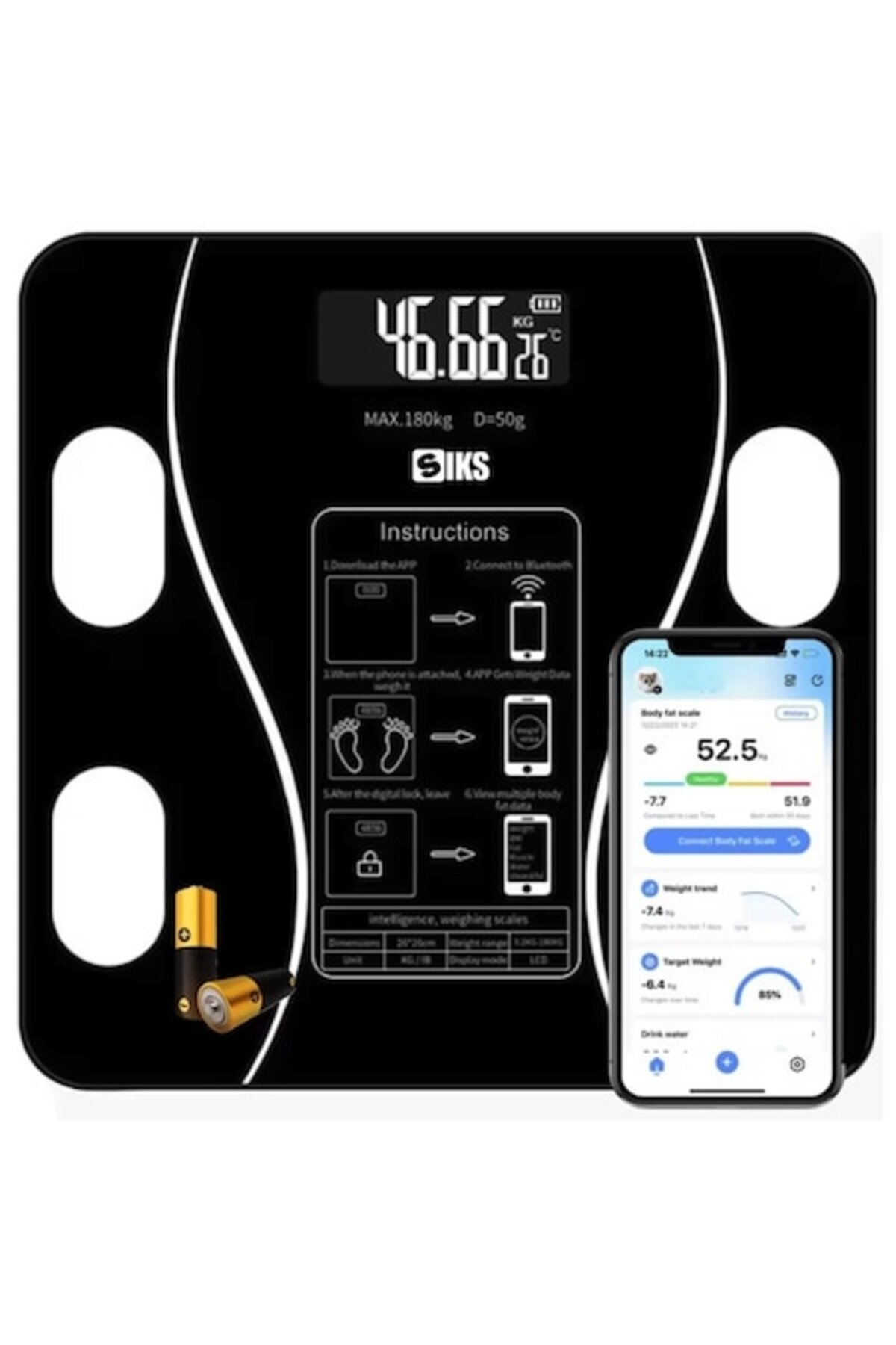 UNİBOX Cantar de Baie Smart cu Analiza Corporala si Bluetooth ...