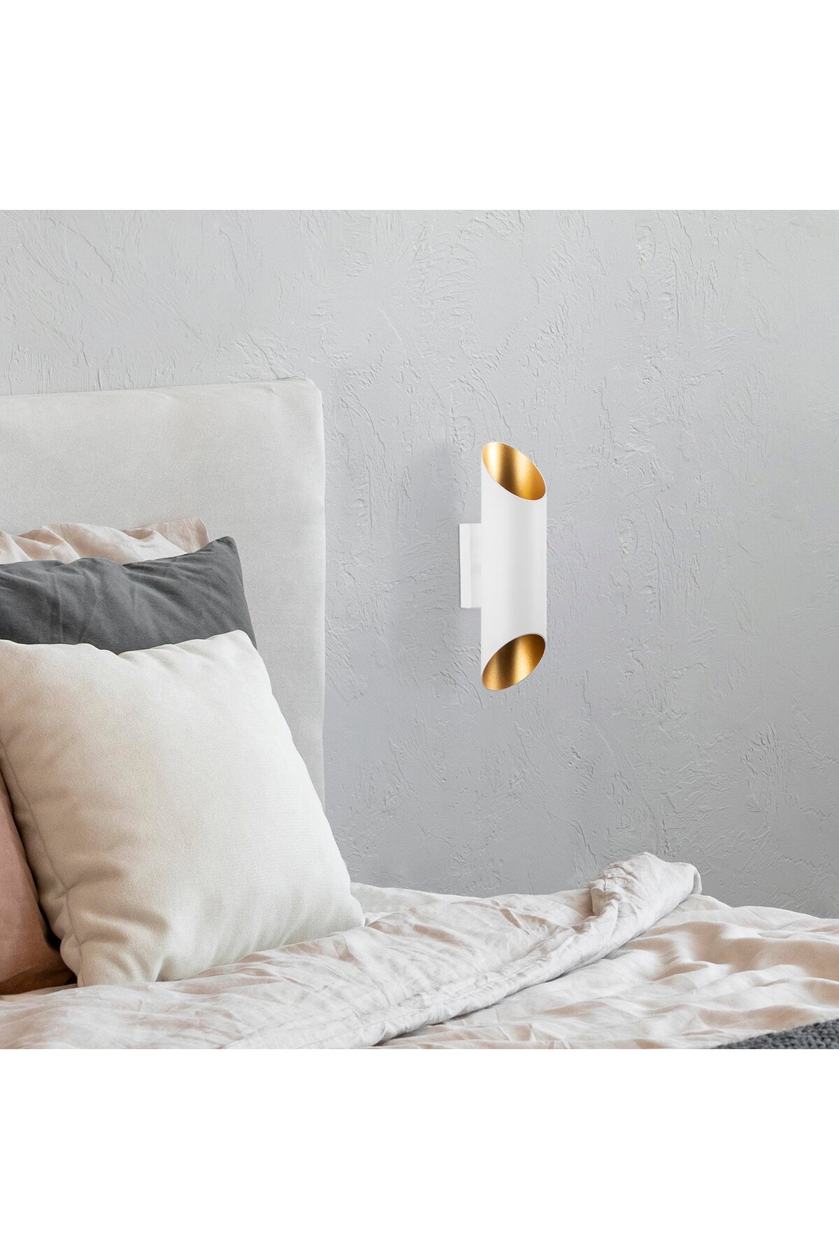 AmberLED White Metal Sconce Wall Lamp with Tufts G9 Compatible 12X8X30 ...