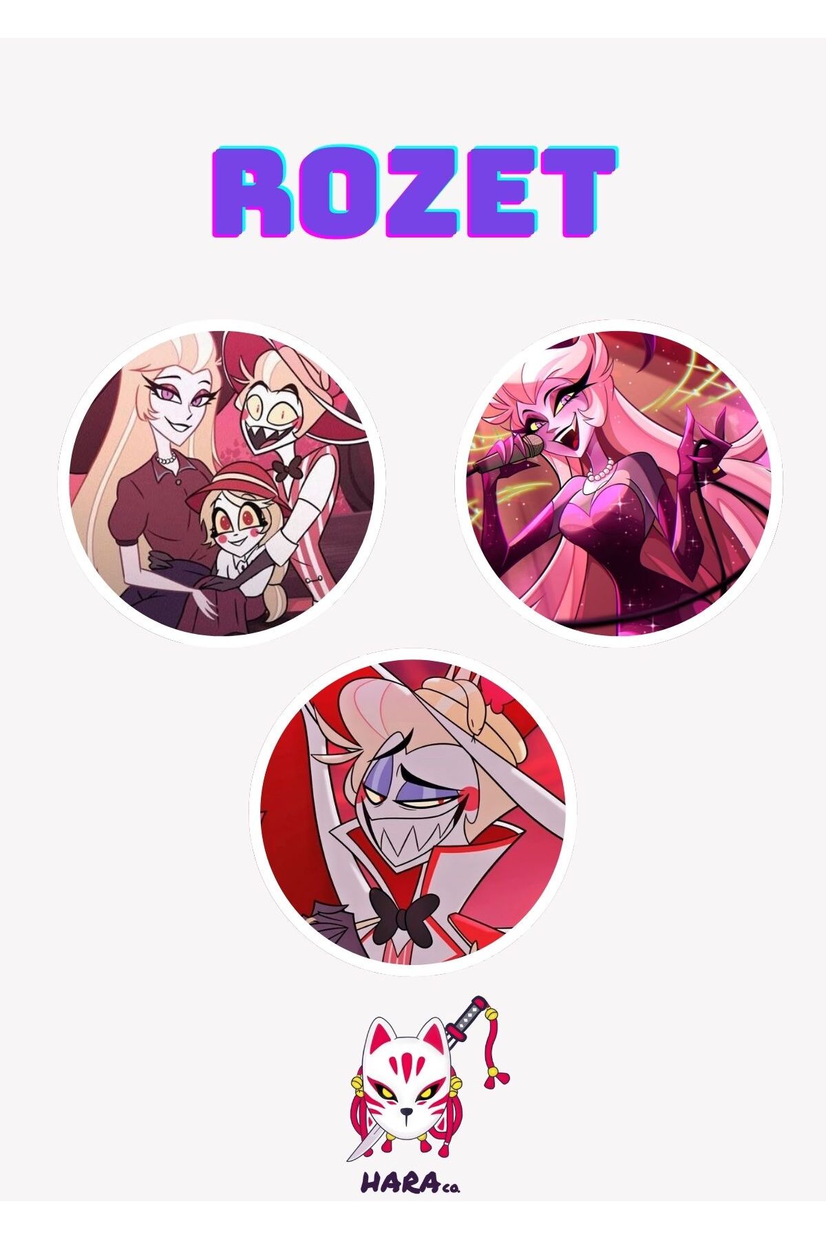 Hara Company Hazbin Hotel Animesi Lucifer ve Lillith Anime Rozet Seti 3 ...