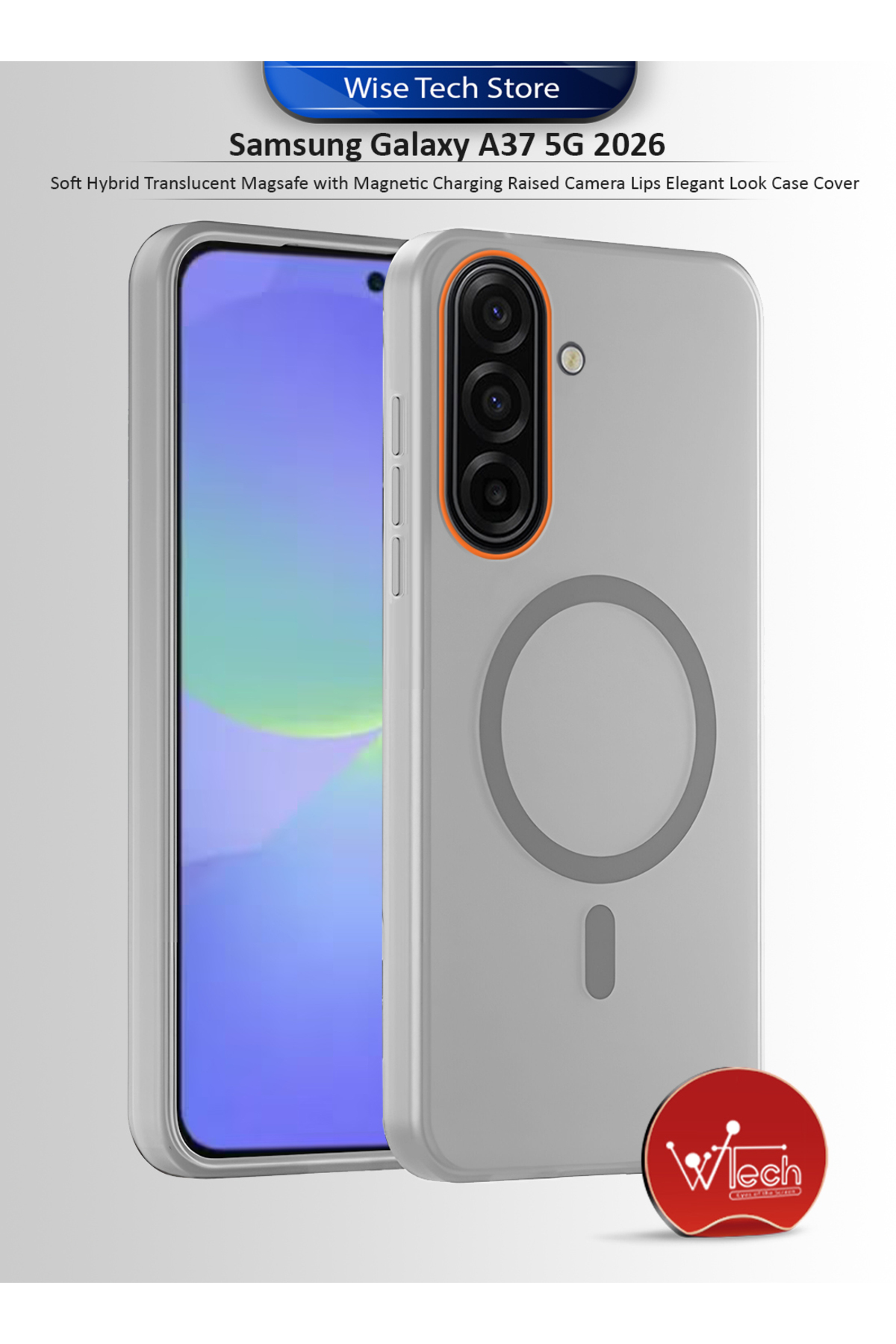 Wtech Samsung Galaxy A37 5G 2026 Hybrid Translucent Magsafe Raised ...
