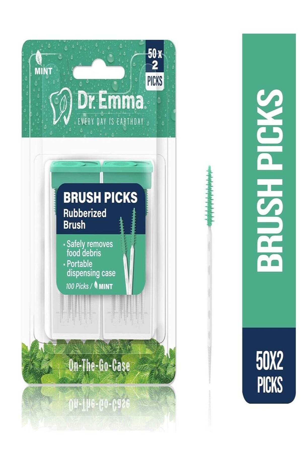 Dr.Emma Dr. Emma Mint Flavored Rubber Toothpicks, 100 Sticks/Pack- Trendyol