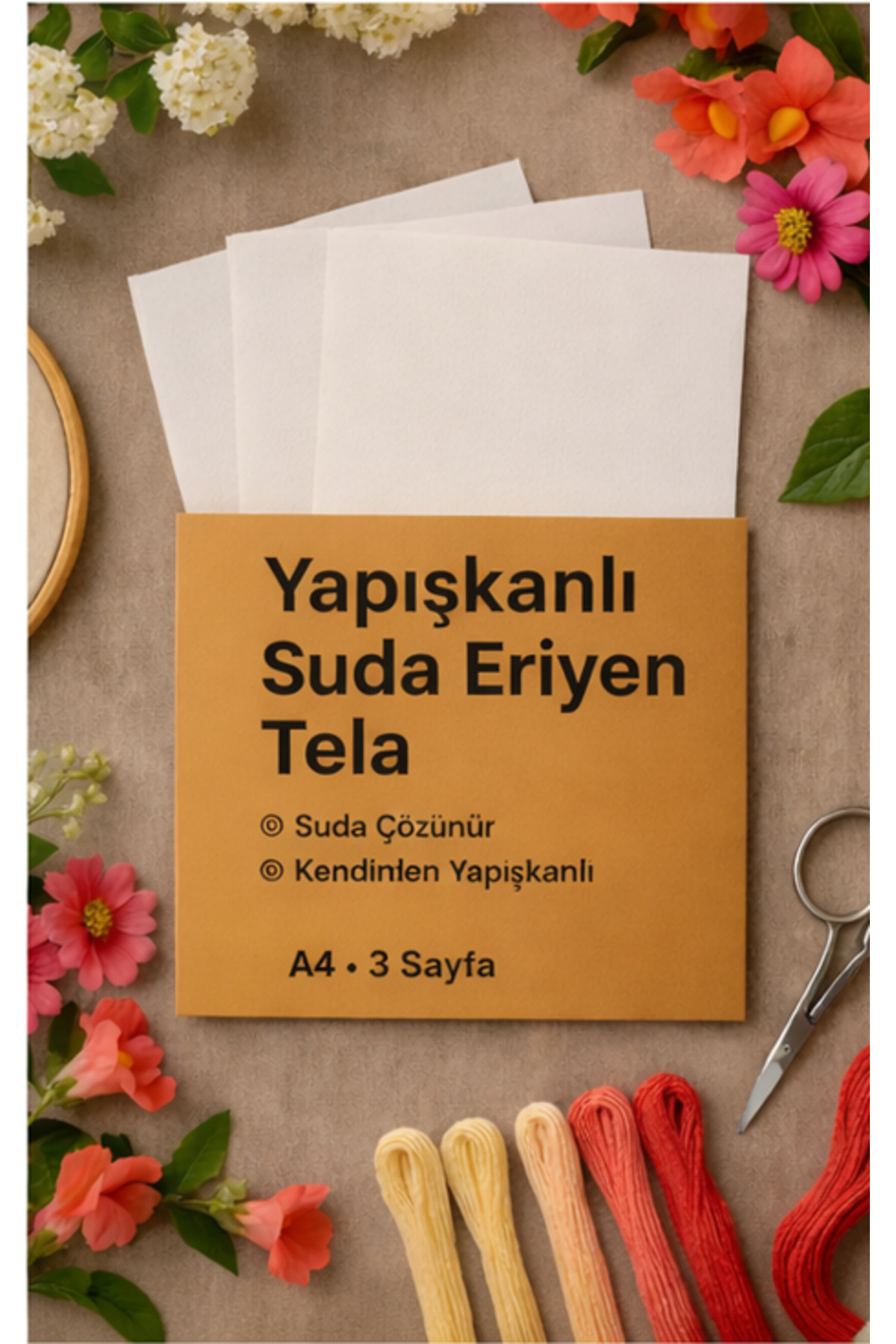 Liva Craft Yapışkanlı Suda Eriyen Tela - A4 x 3 Sayfa - Fiyatı, Yorumları
