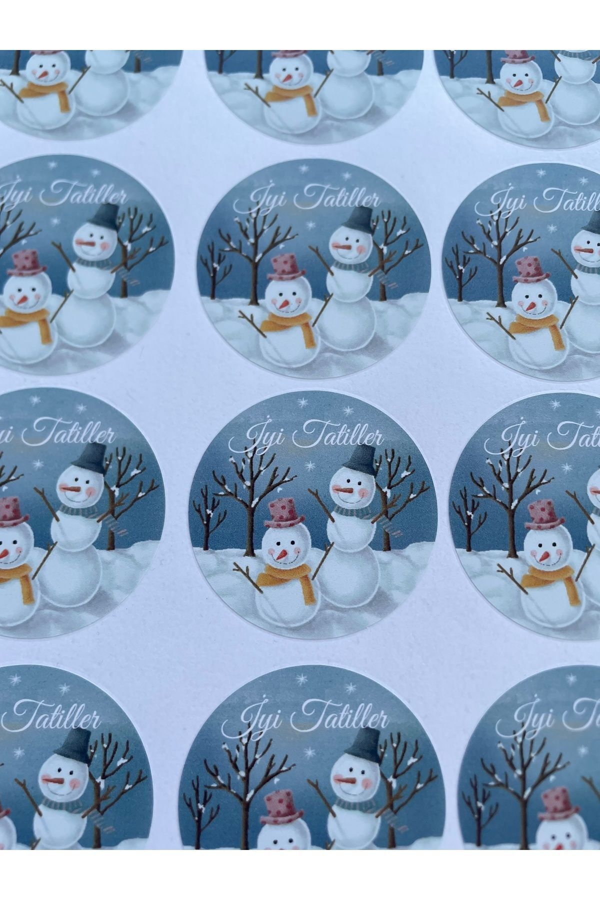 KanvasSepeti İyi Tatiller - Kardan Adam Model Kış Temalı Etiket - Opak ...