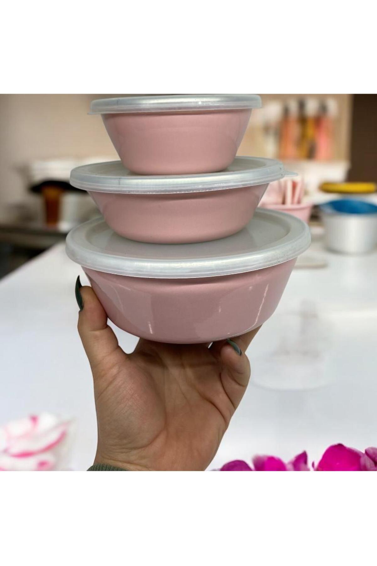 ALEV EMAYE Pink Konik Model 3’lü Emaye Saklama Seti – Kapaklı - Fiyatı ...