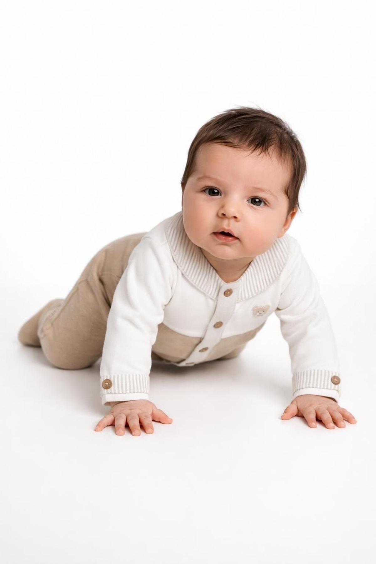 MY MİO BABY Yenidoğan Erkek Bebek Patikli Tulum – Pamuklu, Düğmeli ...