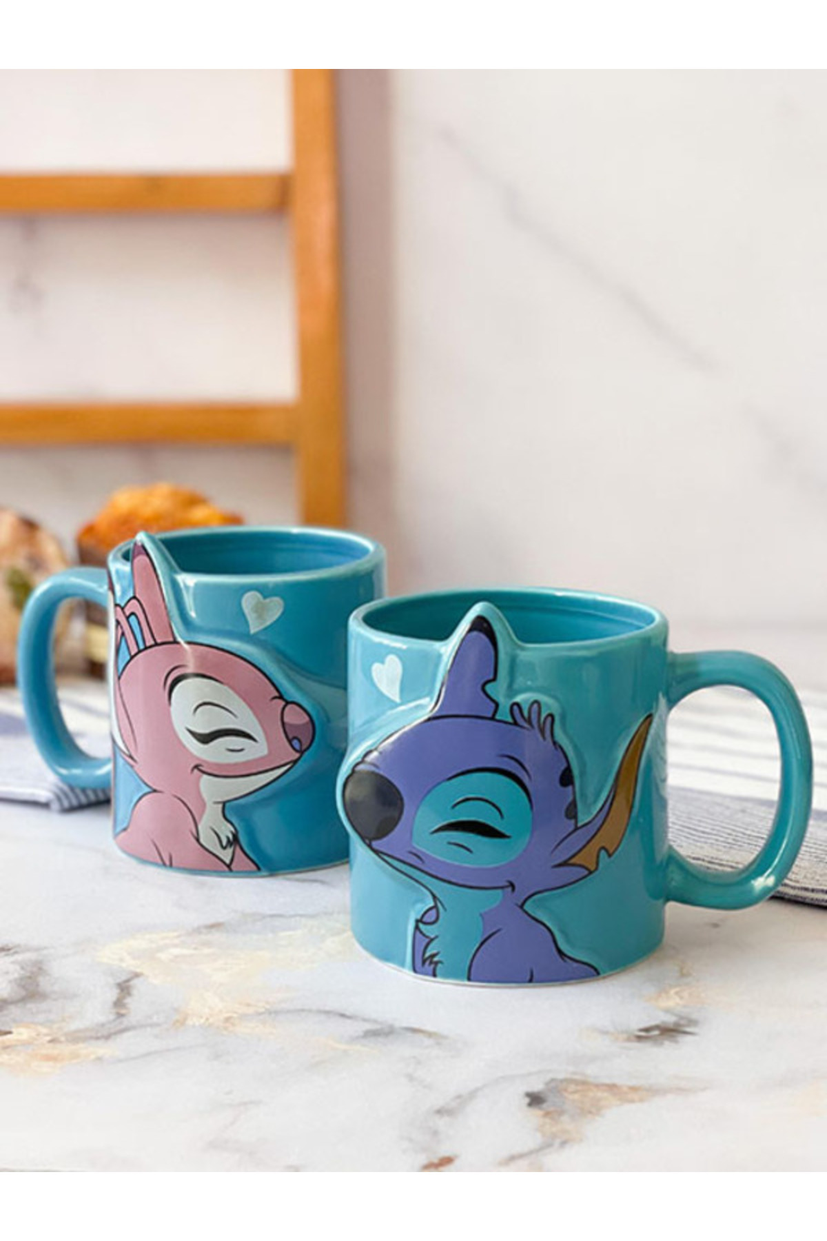 Stitch Stitch cartoon character mugs, set of two, perfect for gifts and ...