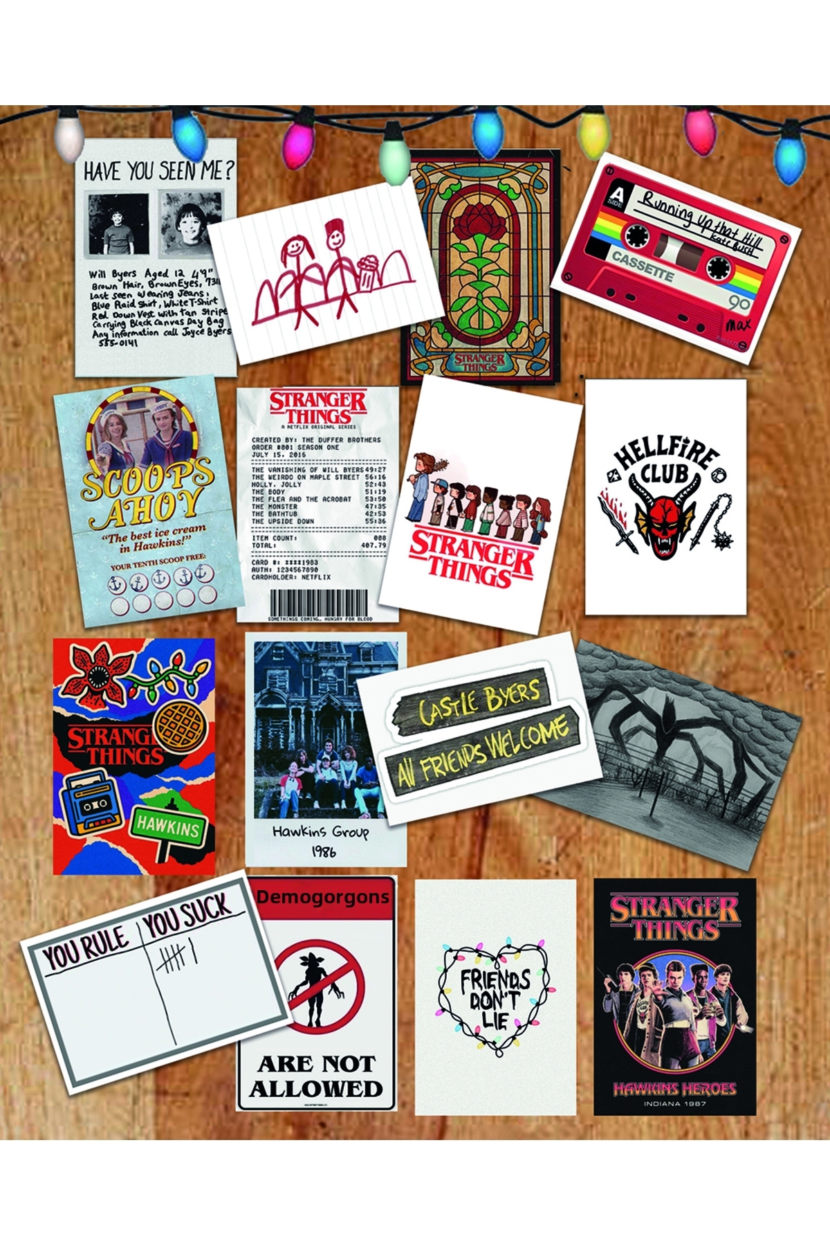 Pankart Evi Stranger Things Themed 16-Piece Mini Sticker Set - Phone ...