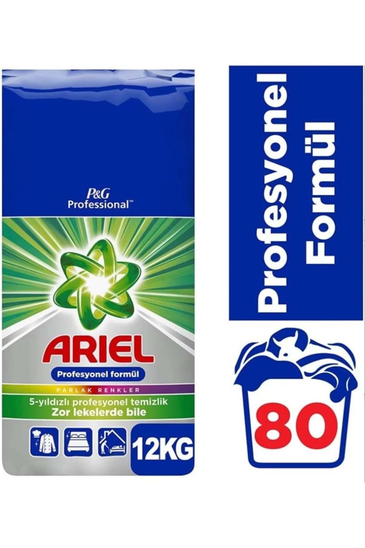 Ariel Matik Toz Çamaşır Deterjanı 12KG Parlak Renkler (80 Yıkama ...
